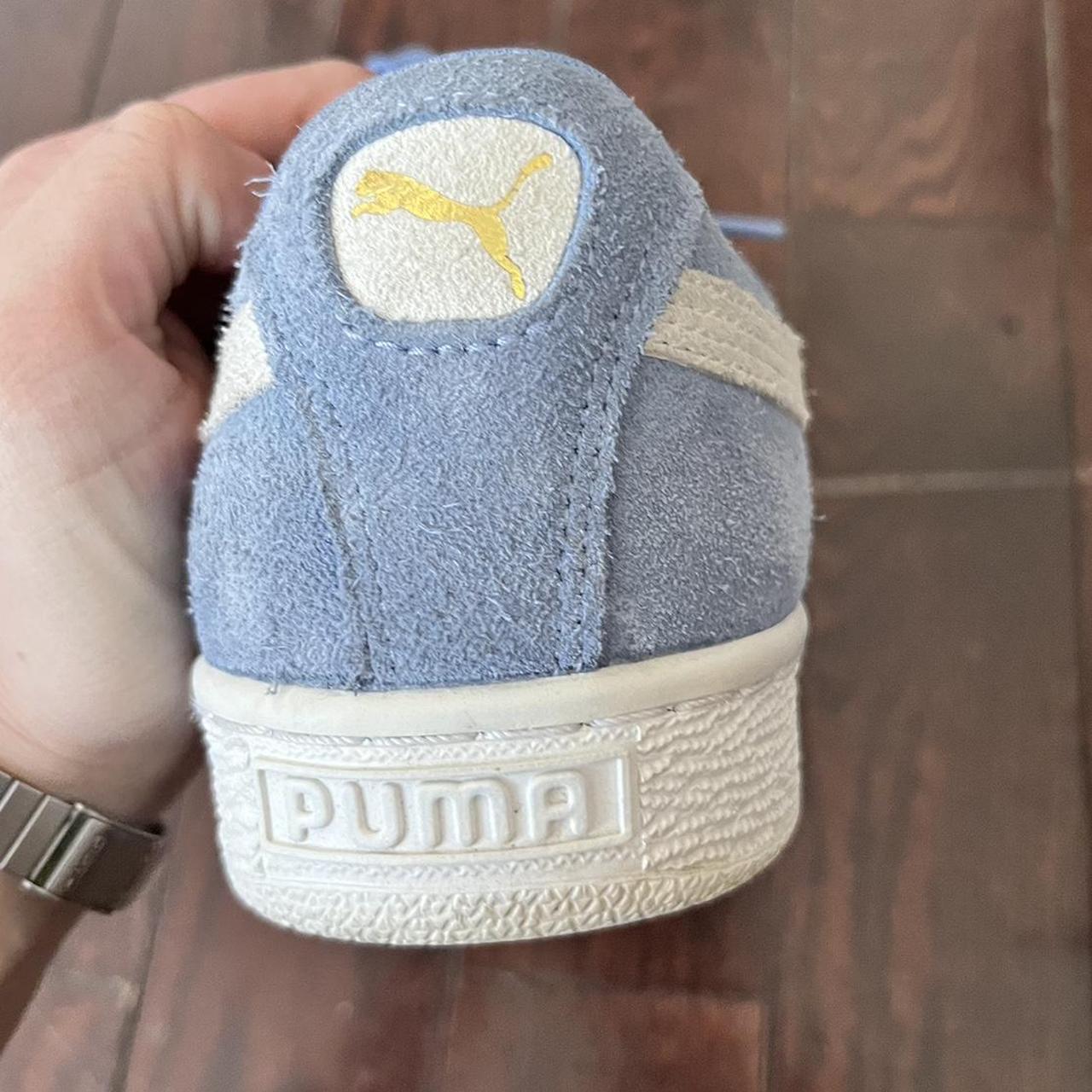 Sky blue Puma low top sneakers - Depop