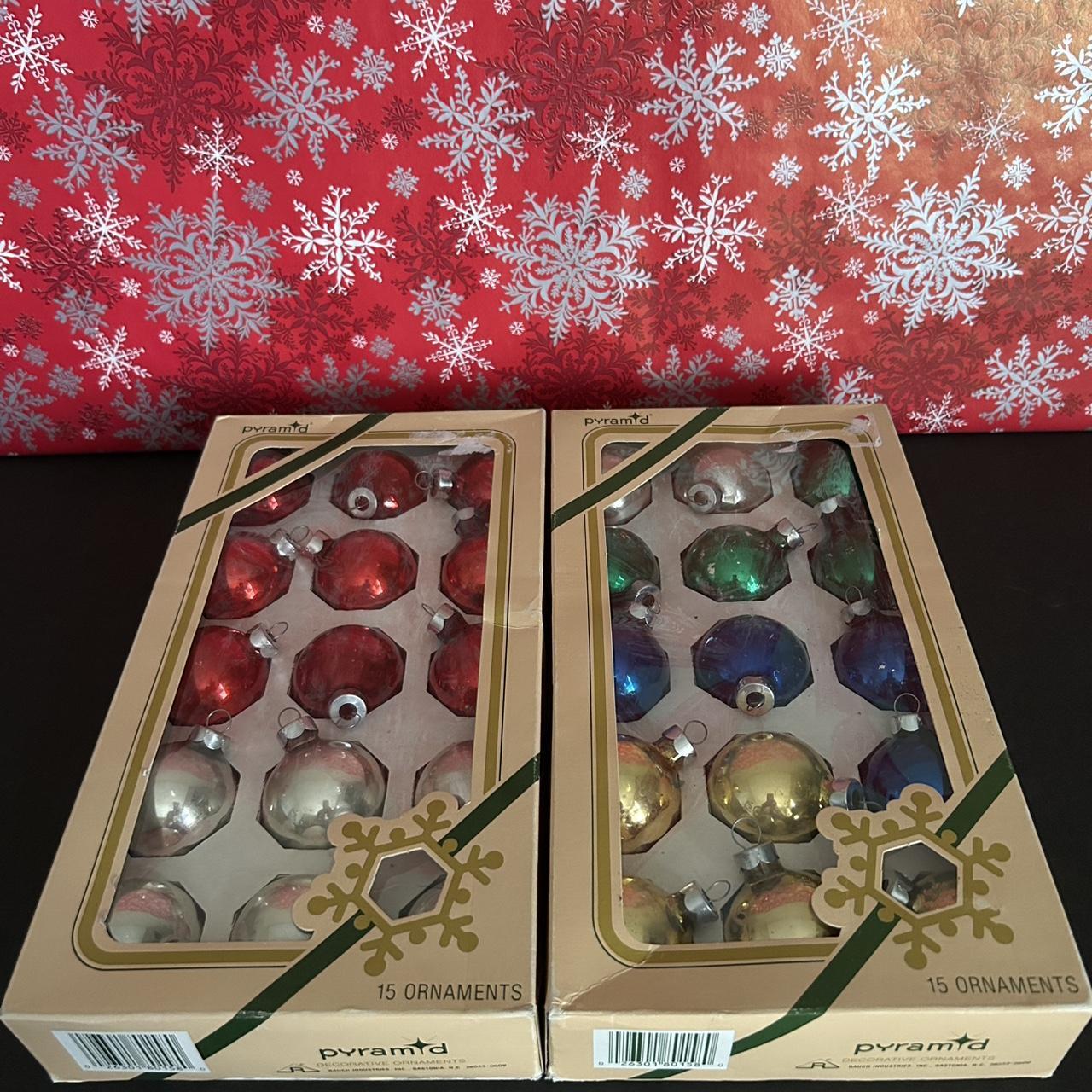 Pyramid Ornaments - 15 pieces in red, green, blue,... - Depop