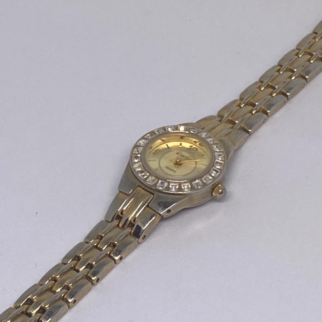 Elgin II Watch Gold tone with princess cut... - Depop