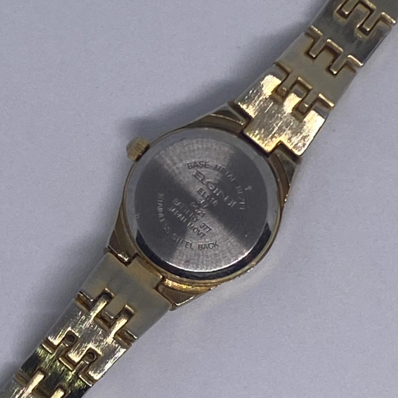 Elgin II Watch Gold tone with princess cut... - Depop