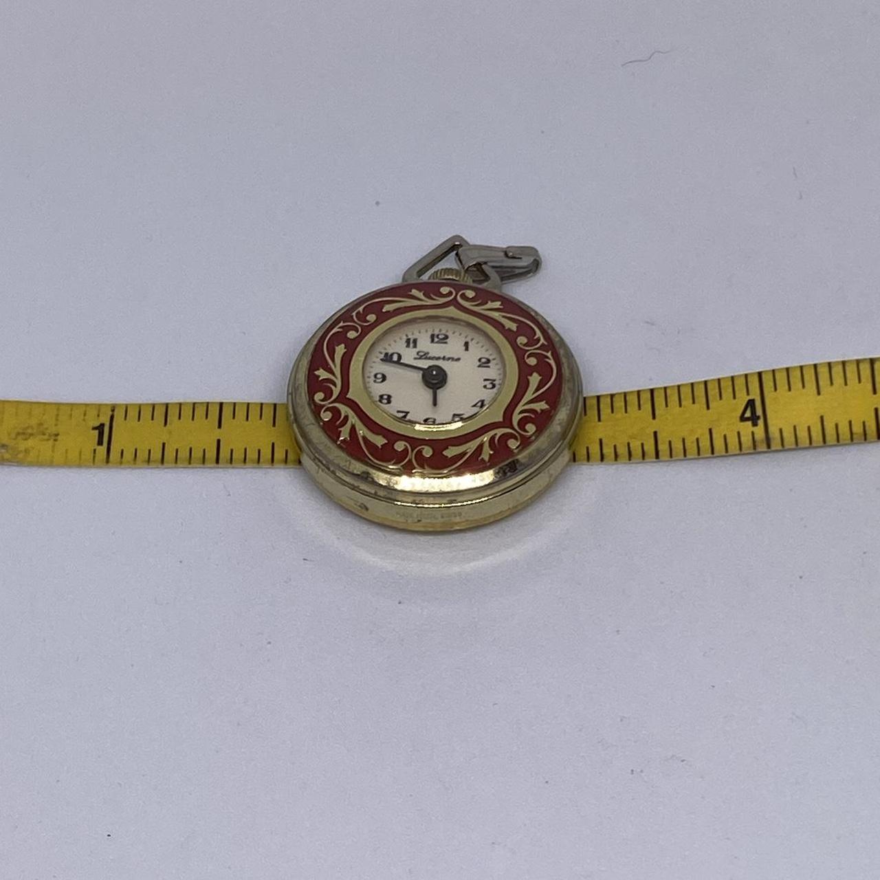 Lucerne pocket watch pendant watch with red enamel,... - Depop
