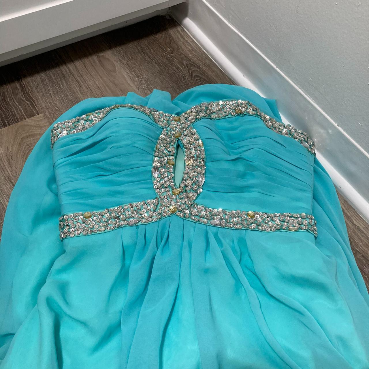 Grace Karin Blue Prom Dress - Depop
