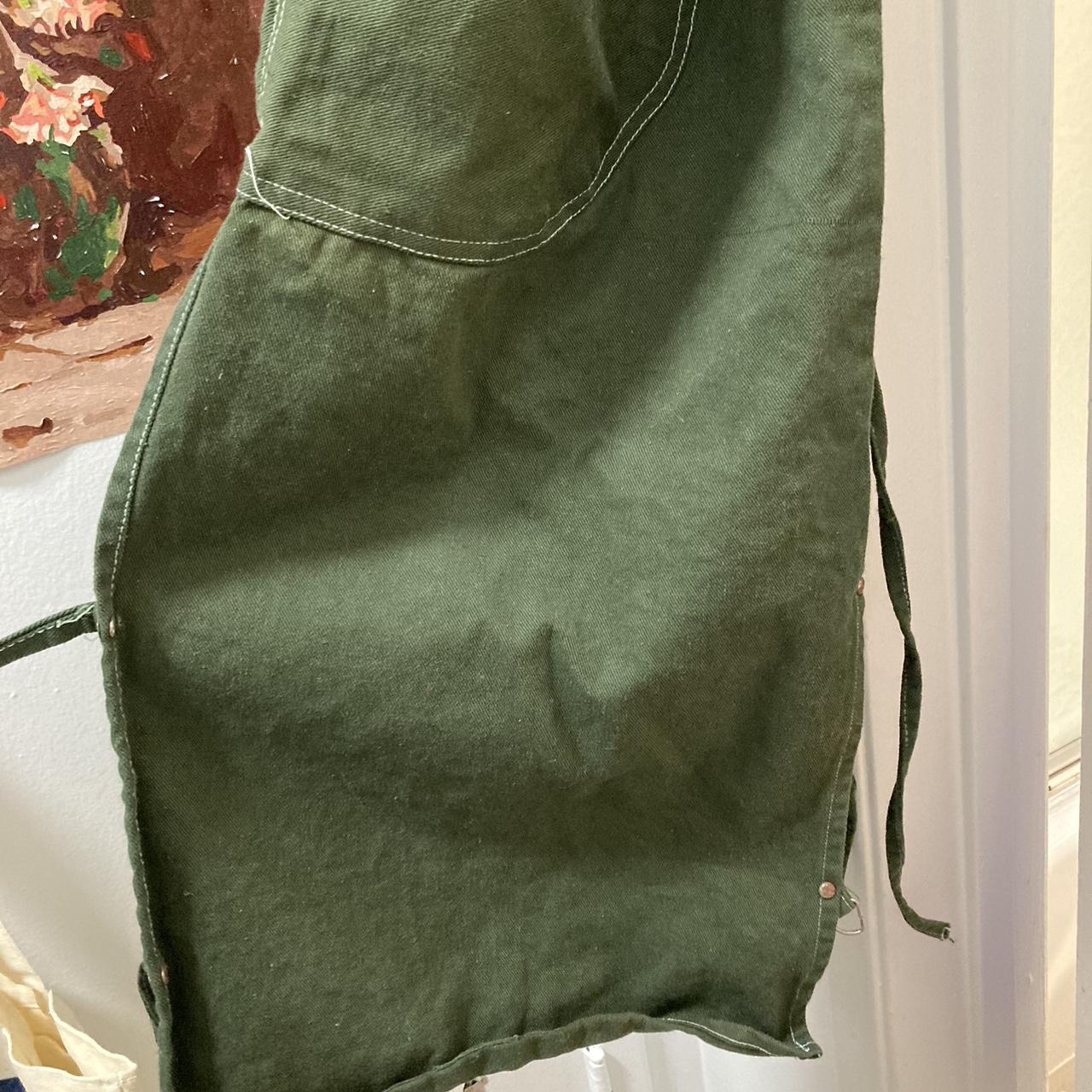 Forest green canvas smock / apron Splits down legs... - Depop