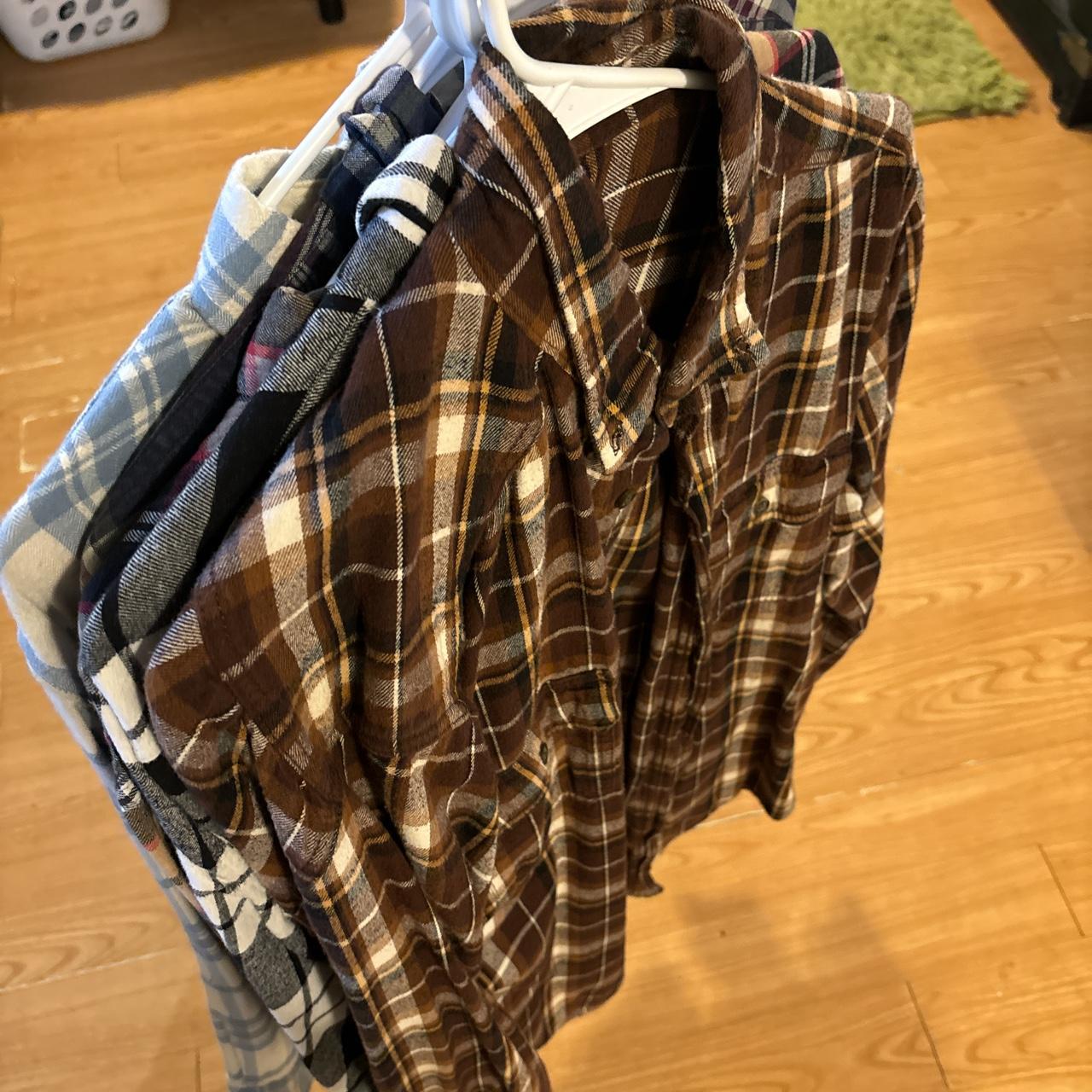 pack of 5 L flannels. just trying to get rid of.... - Depop