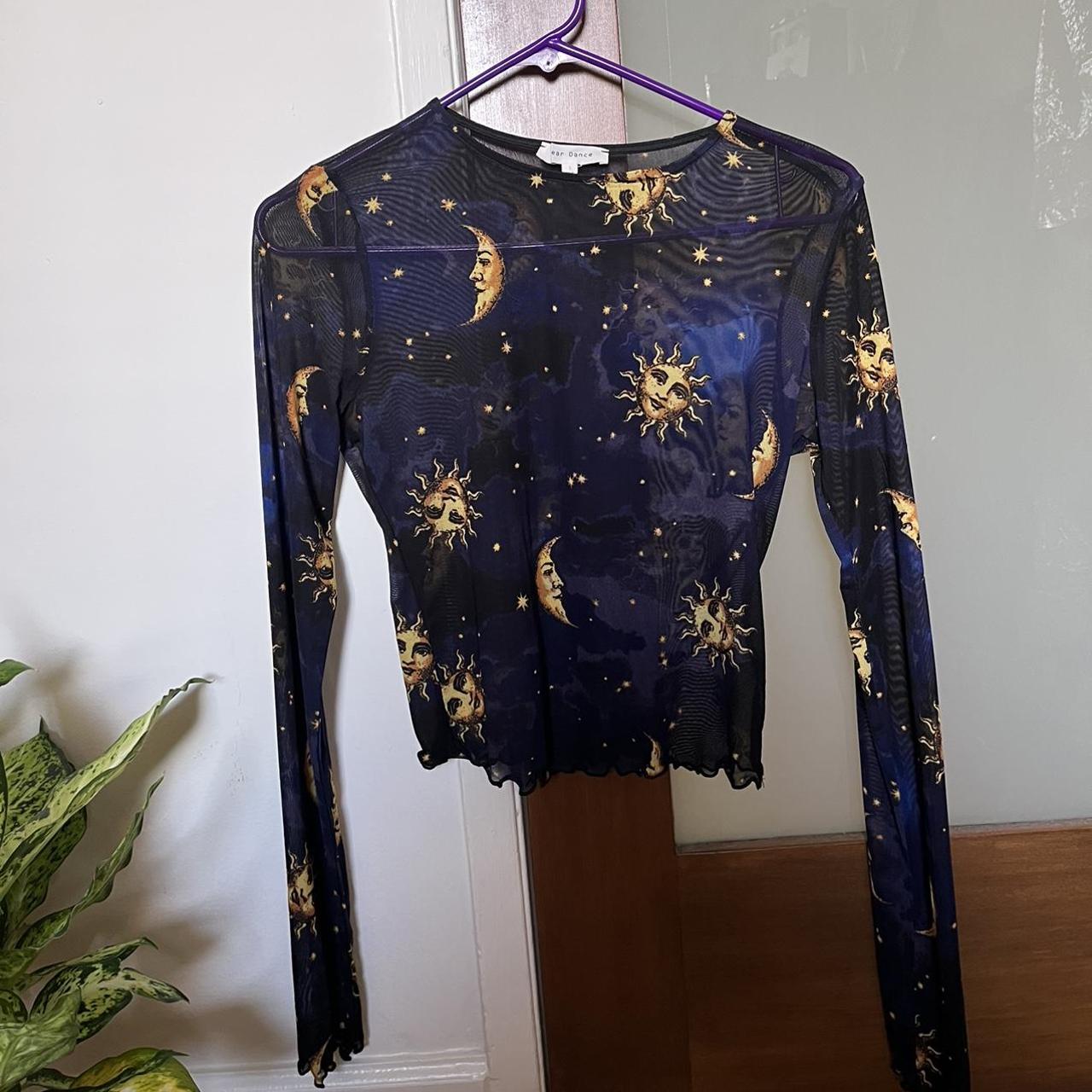 Large mesh sun and moon shirt, only worn once - Depop