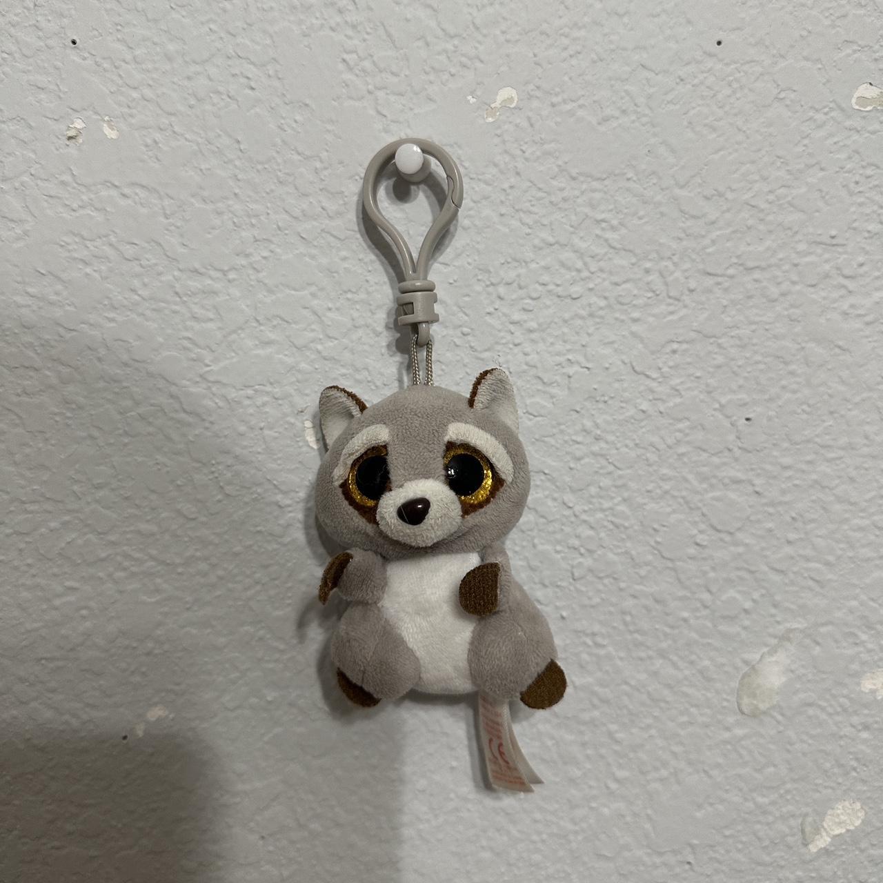 Ty raccoon keychain charm plushy, no rips, has... - Depop