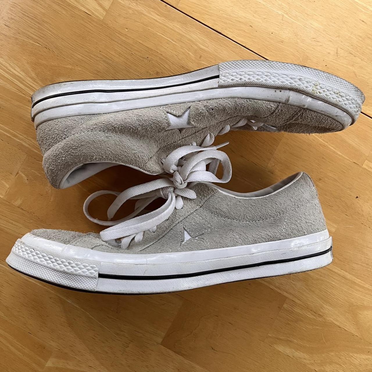 Converse One Star Light Grey UK: 10. Great condition... - Depop