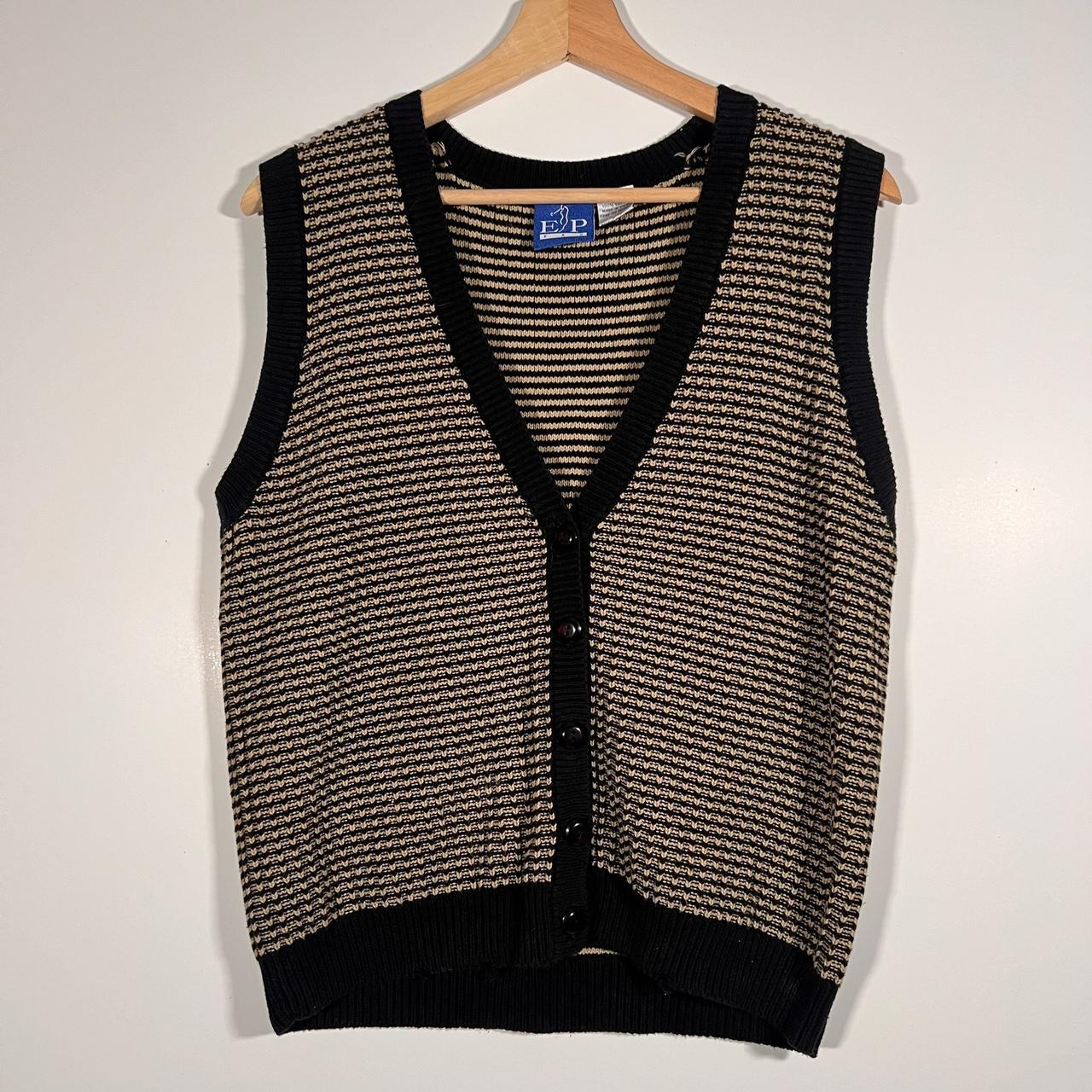 EP Pro Womens Golf Vest Small - V Neck Buttons - Tan... - Depop