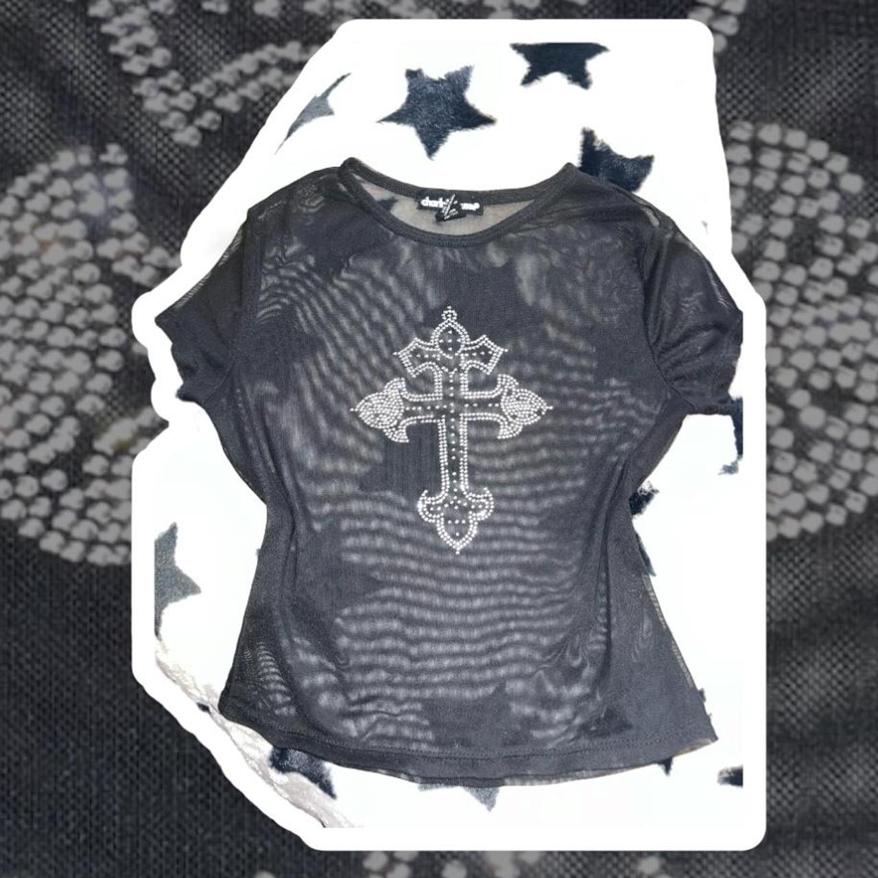 SIZE SMALL WOMENS SHIRTS ☆ Fitted gemstone cross... - Depop