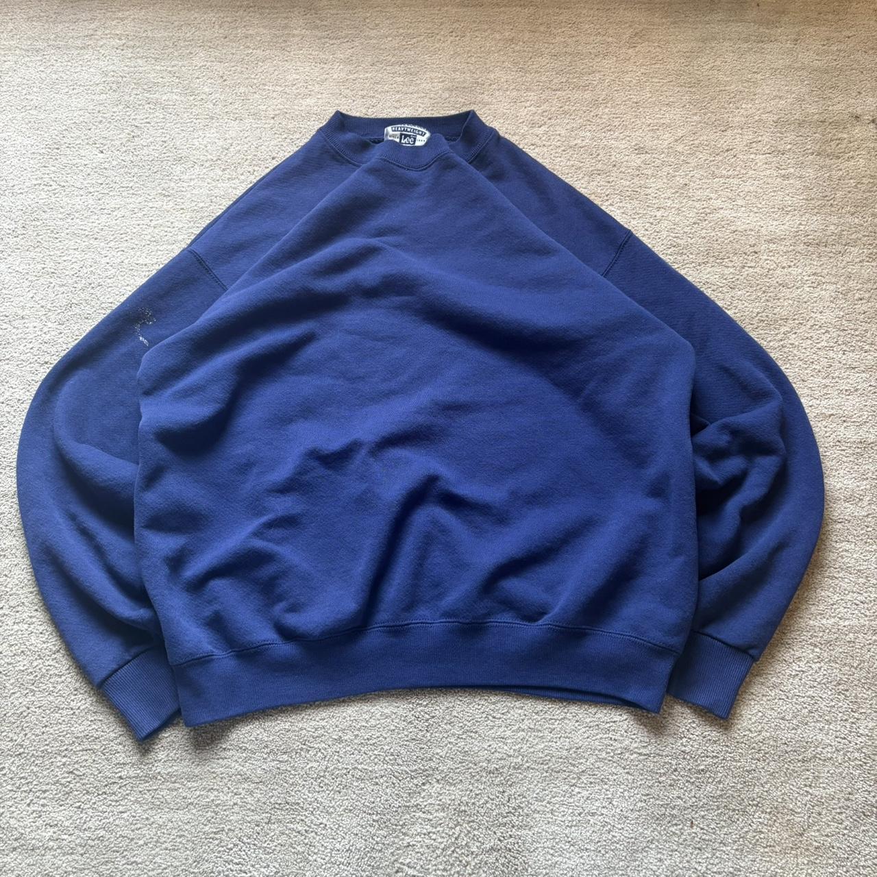 Navy Blue Vintage Lee Heavyweight Crewneck Good... | Depop