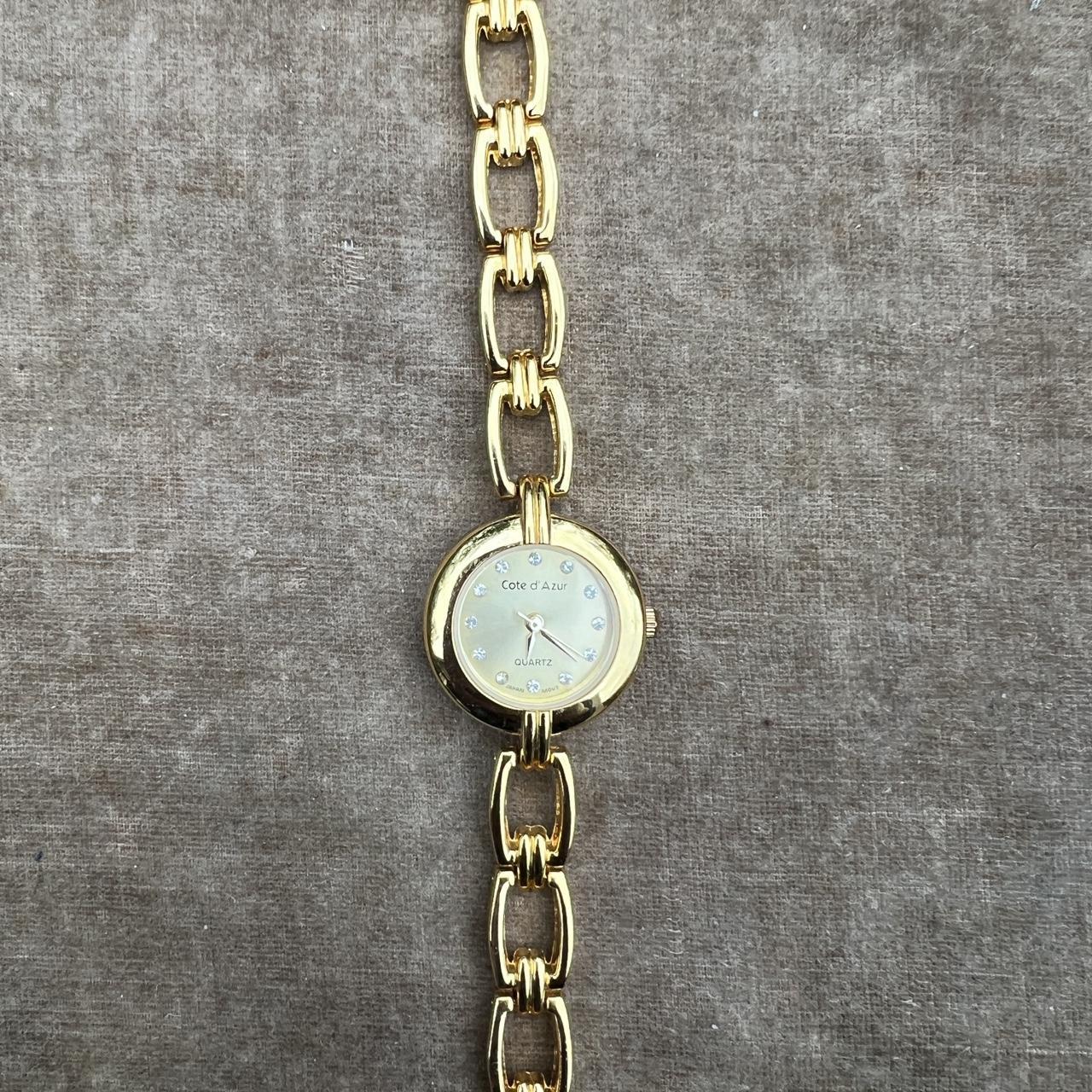 Gold Cote d' Azur Quartz Watch Length: 8 in 🛑Not... - Depop