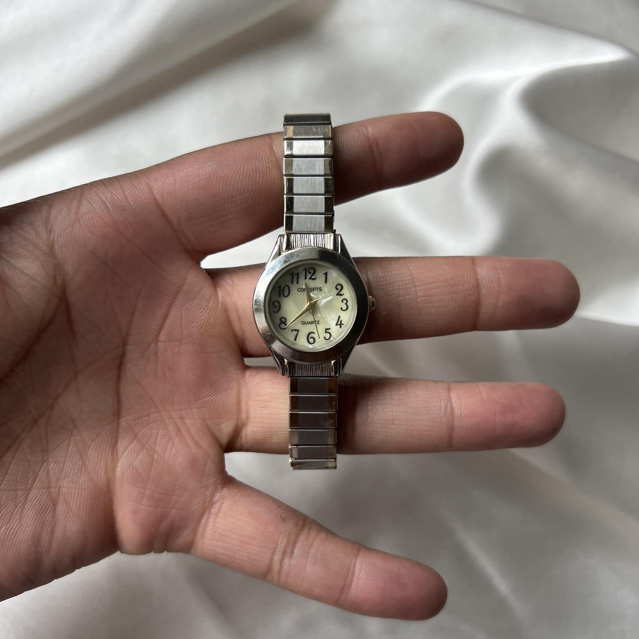 Silver Concepts Quartz Stretch Band Watch Length:... | Depop