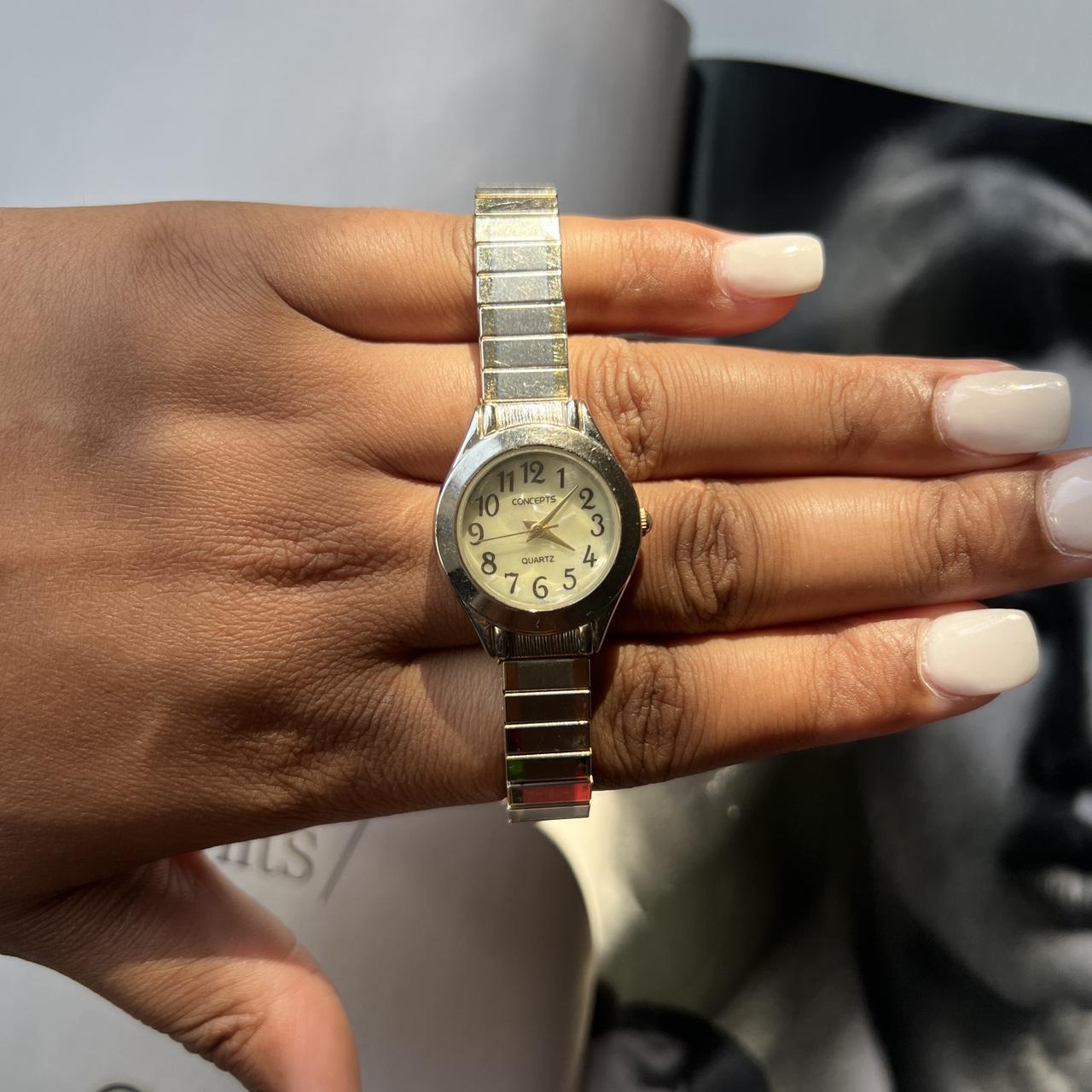 Silver Concepts Quartz Stretch Band Watch Length:... | Depop