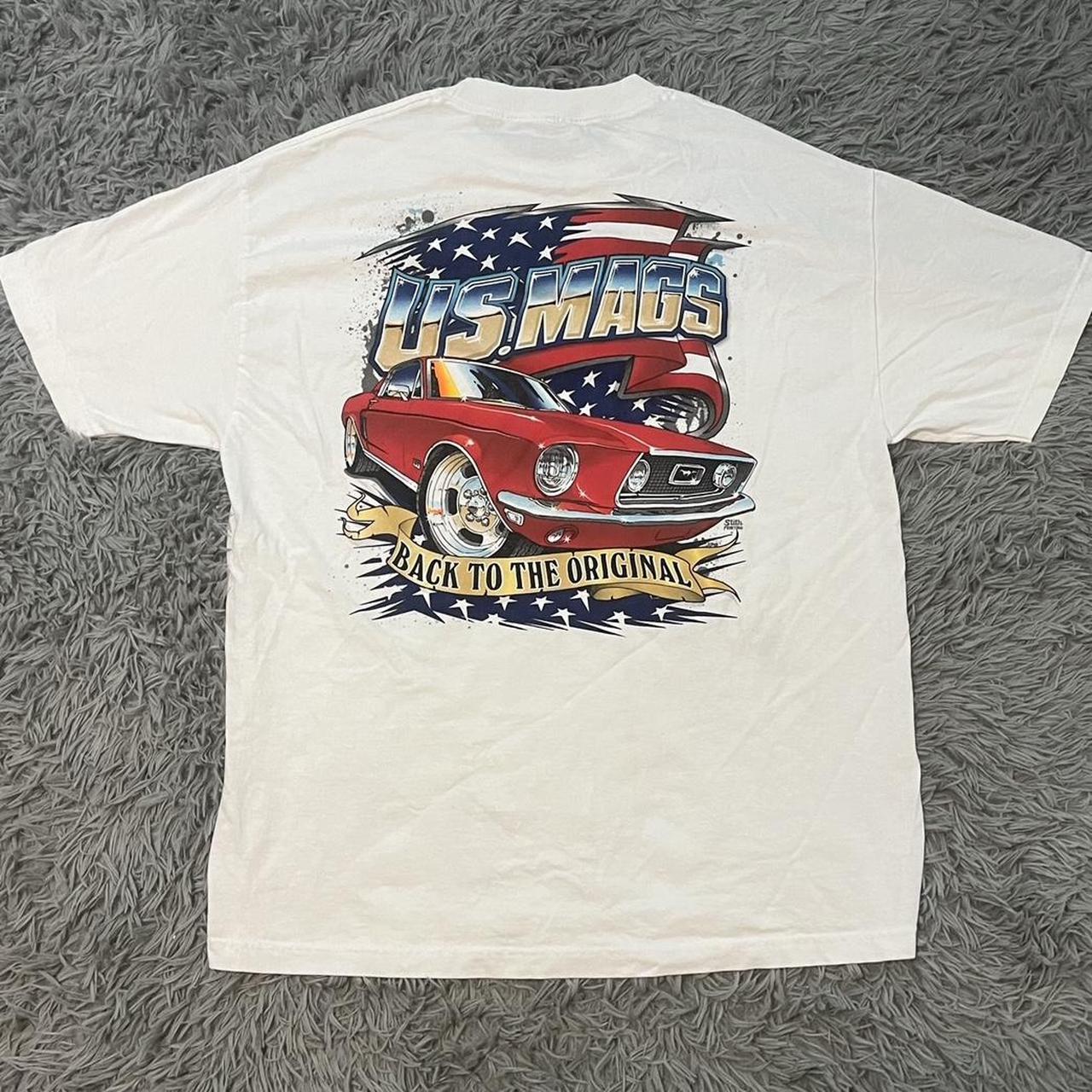 U.S Mags tee, tuff graphic of mustang, vintage... - Depop
