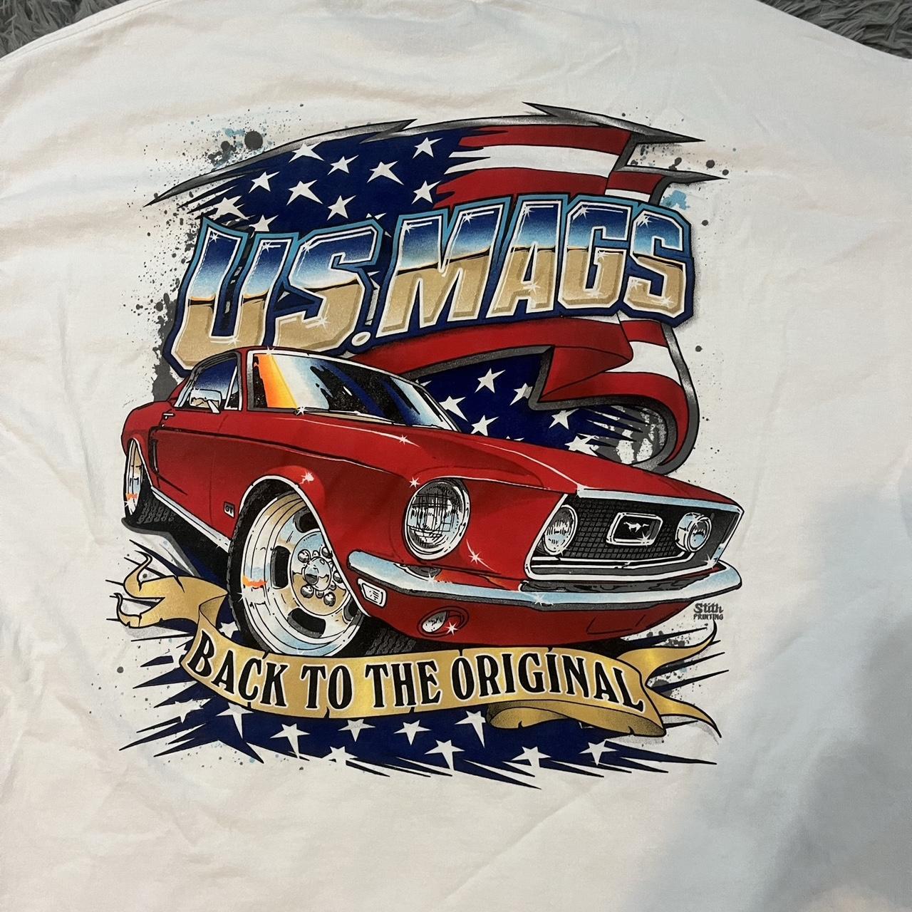 U.S Mags tee, tuff graphic of mustang, vintage... - Depop