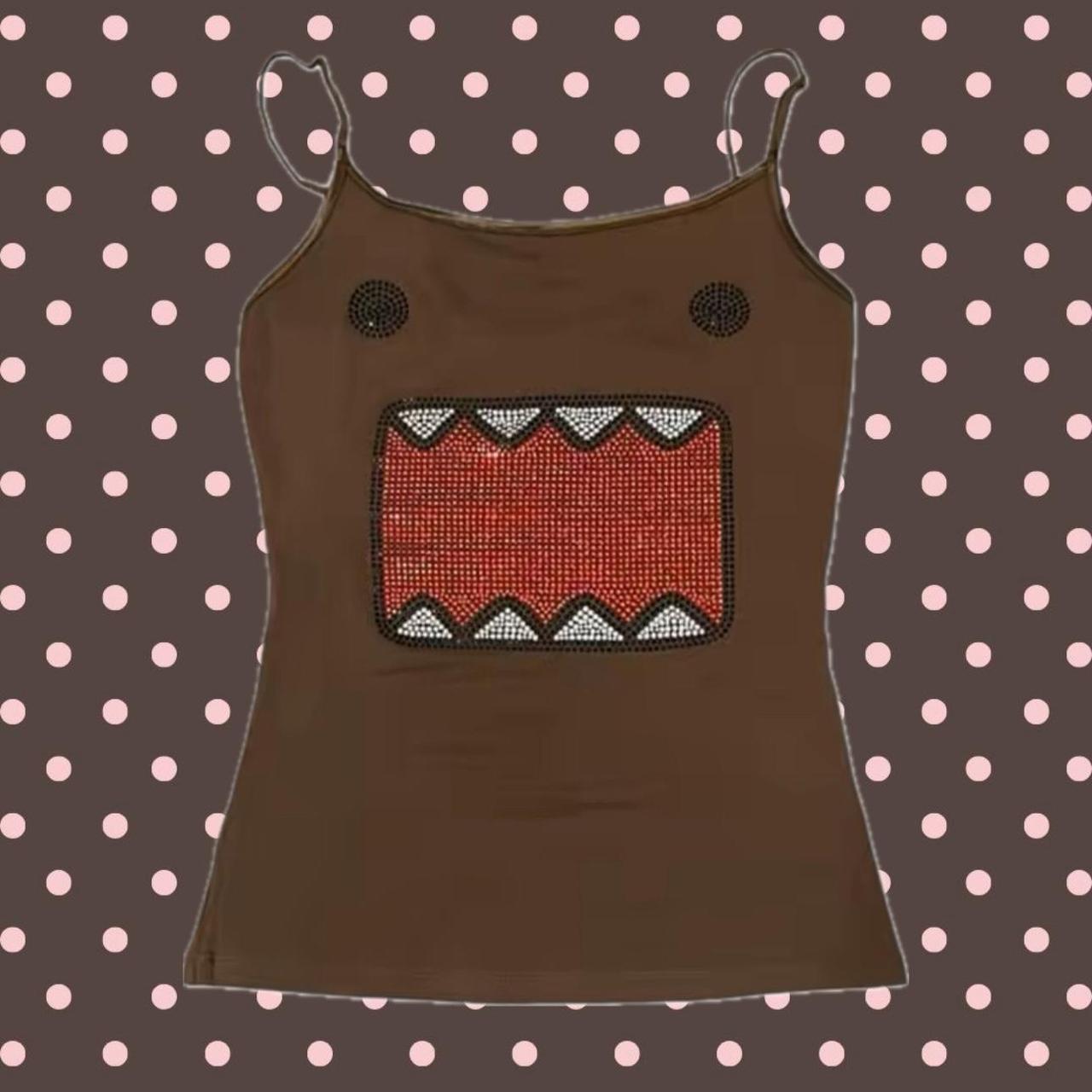 Brown and rhinestone Domo tank top🤎🪽 (S,M,L) msg... | Depop