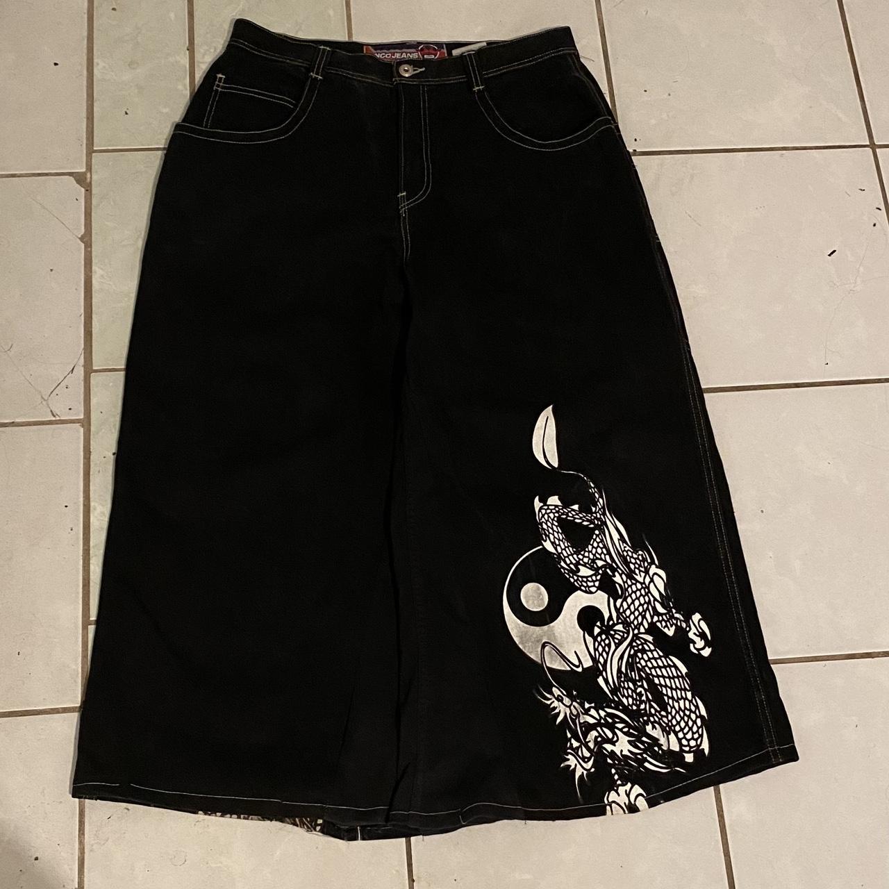 Custom Jnco yin Yang dragon size 38x32... - Depop