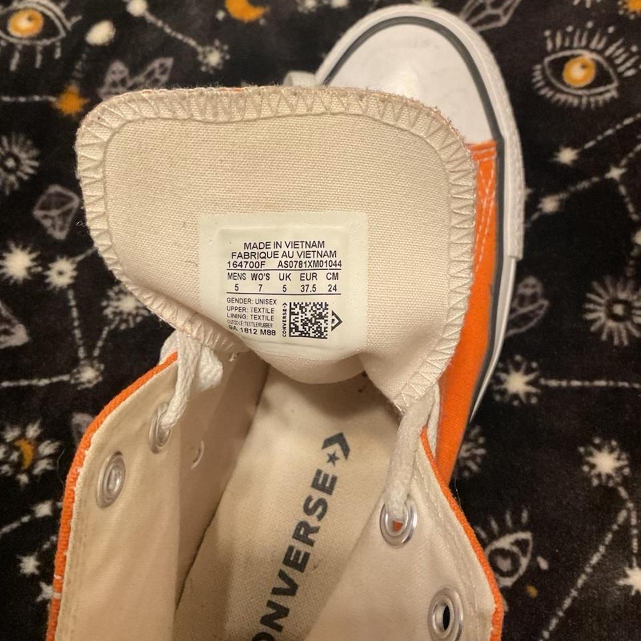 Orange all star converse Men’s 5.0 Women’s... - Depop