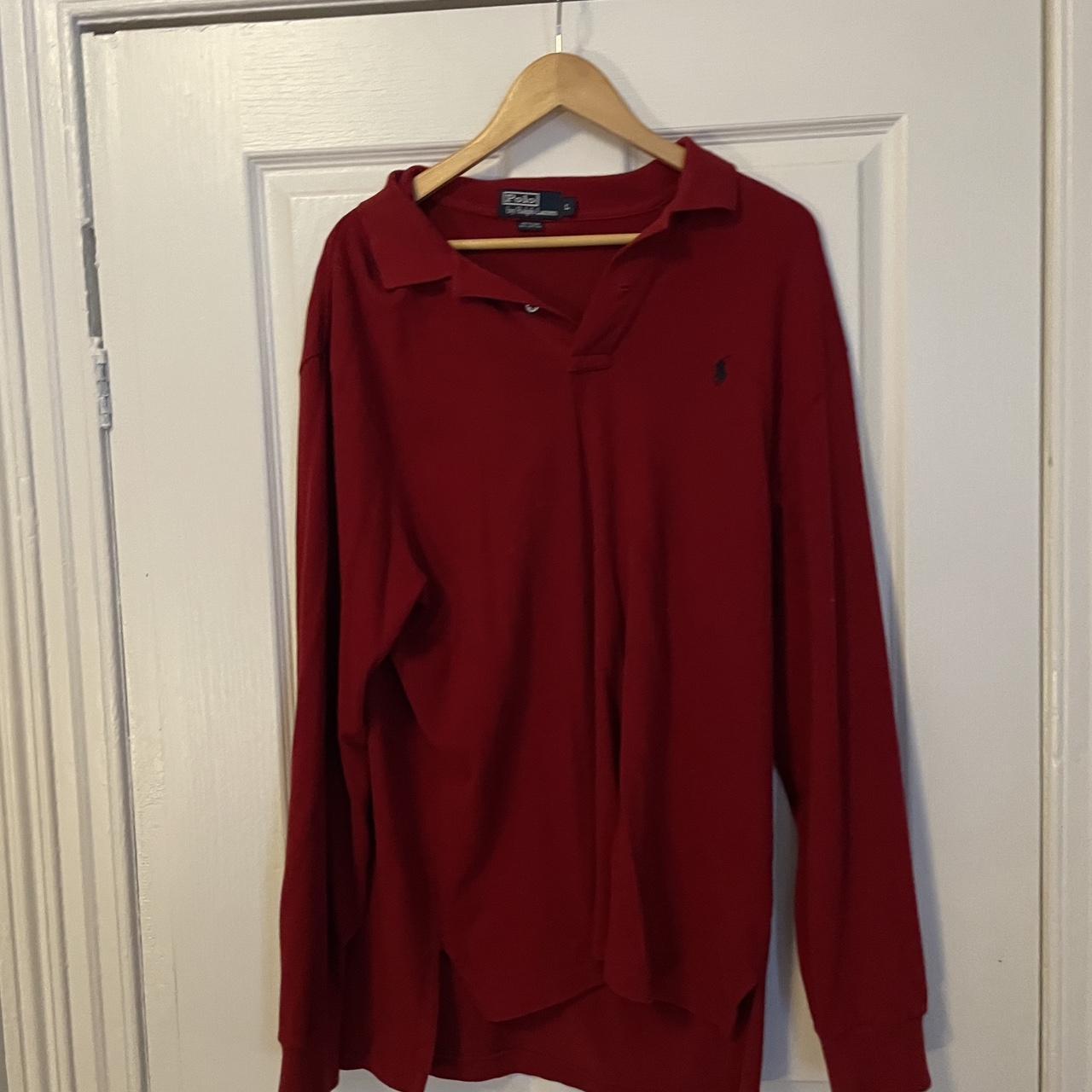 Ralph Lauren Rugby Jumper L Red Polo by Ralph... - Depop