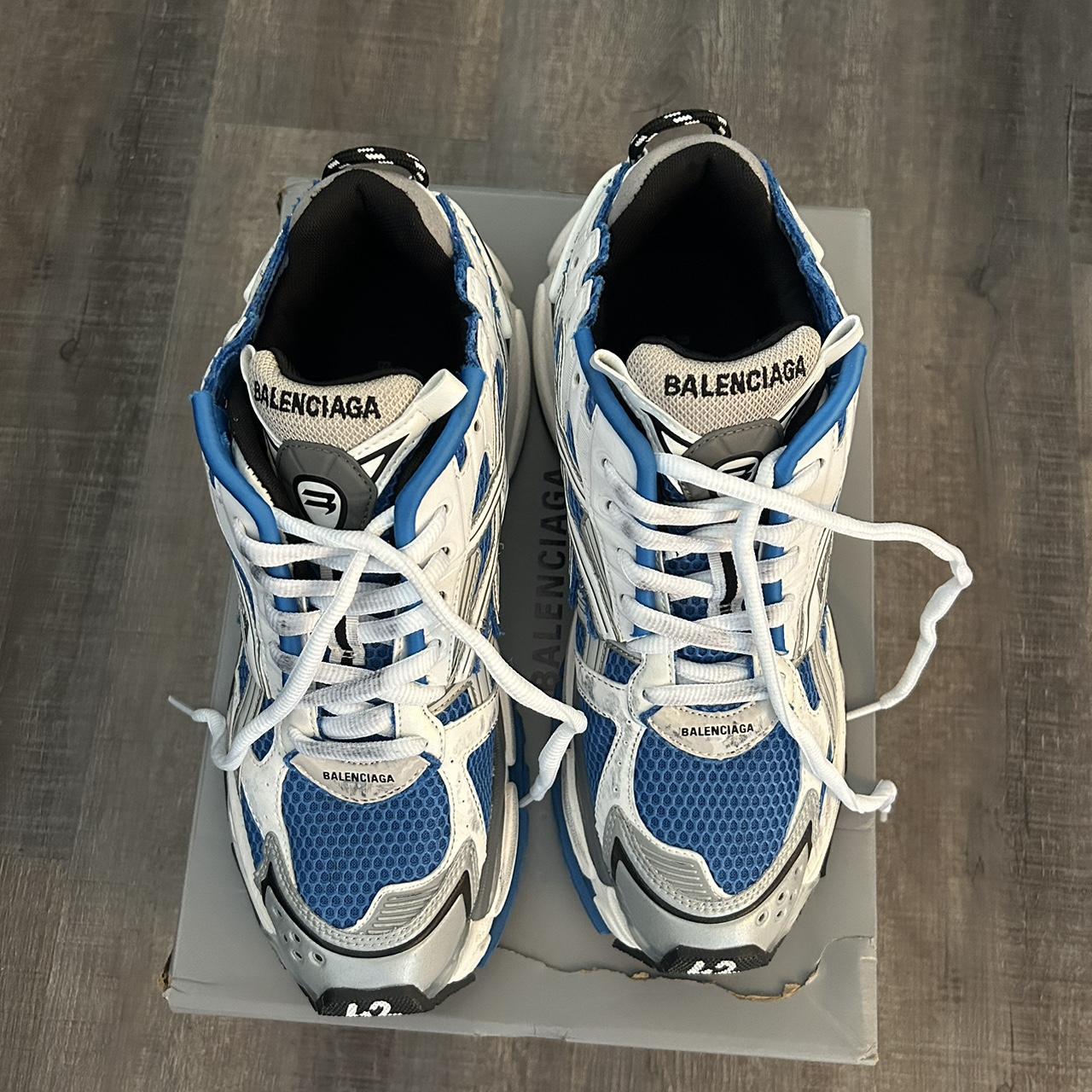 Blue Balenciaga Track Runners - Depop