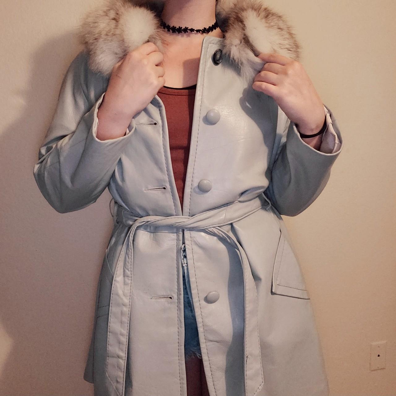 Vintage Peter Caruso leather jacket in gray. Made... - Depop