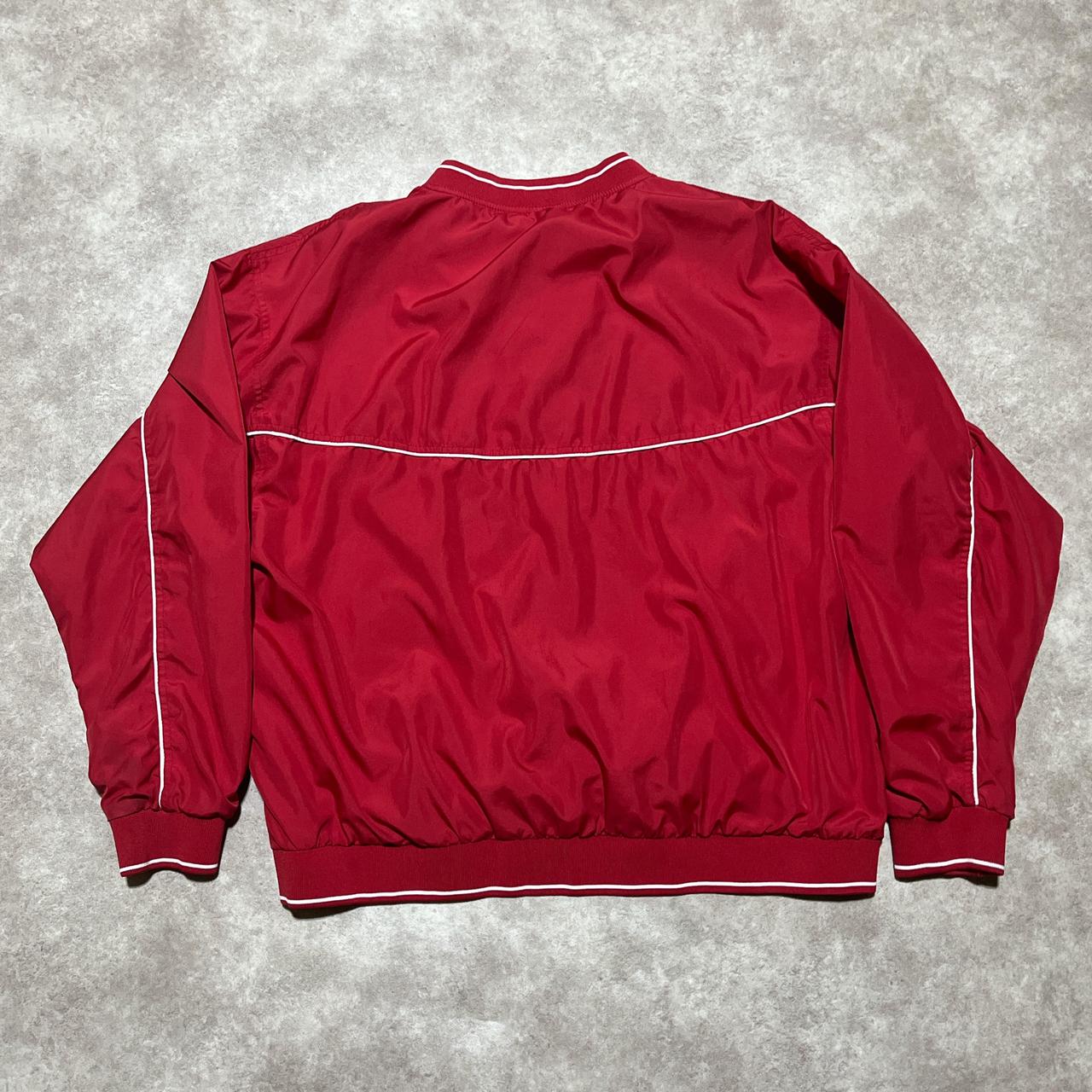 vintage utah university red jacket embroidered... - Depop