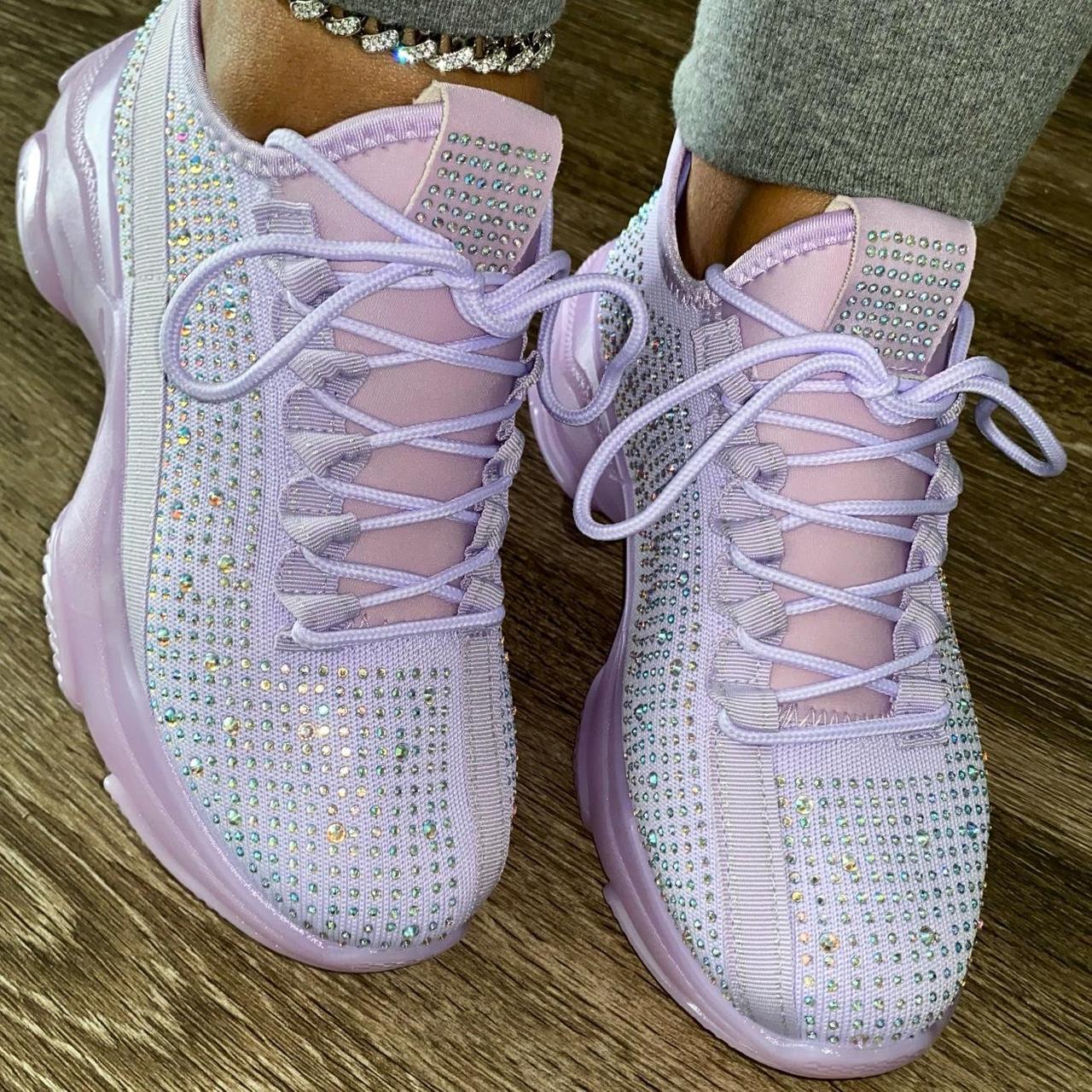 Adorable Lavender rhinestone embellished bling... - Depop