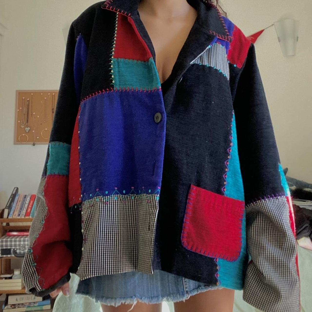 Patchwork blazer jacket - Depop