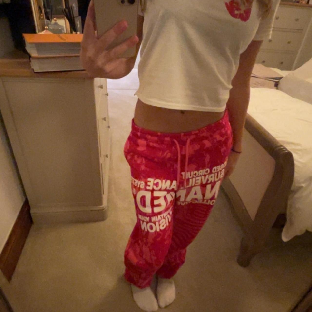 xs named collective pink surveillance joggers no... - Depop