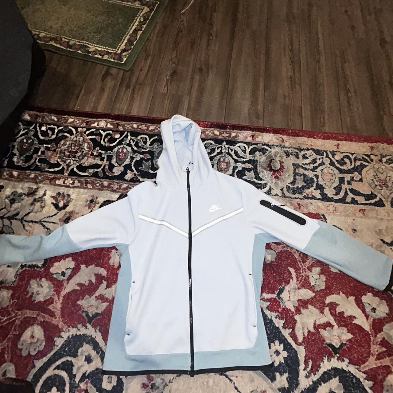 Large Icy Blue Nike Tech Fleece Used but in great... - Depop