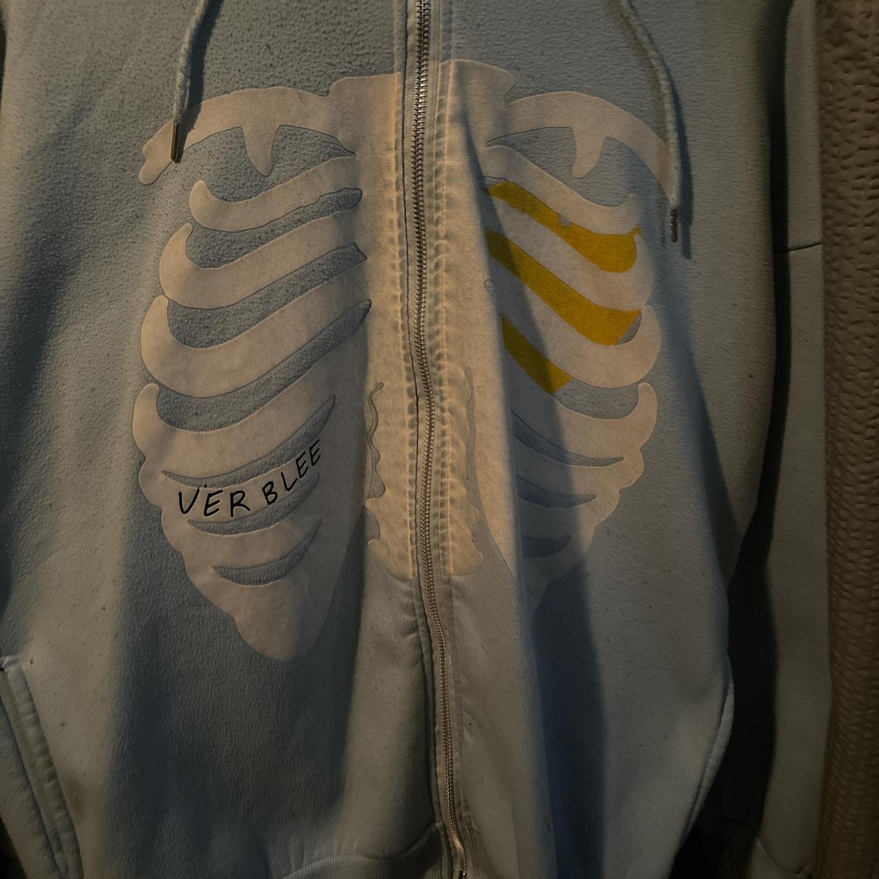 Verble blue and yellow skeleton hoodie #y2k... - Depop