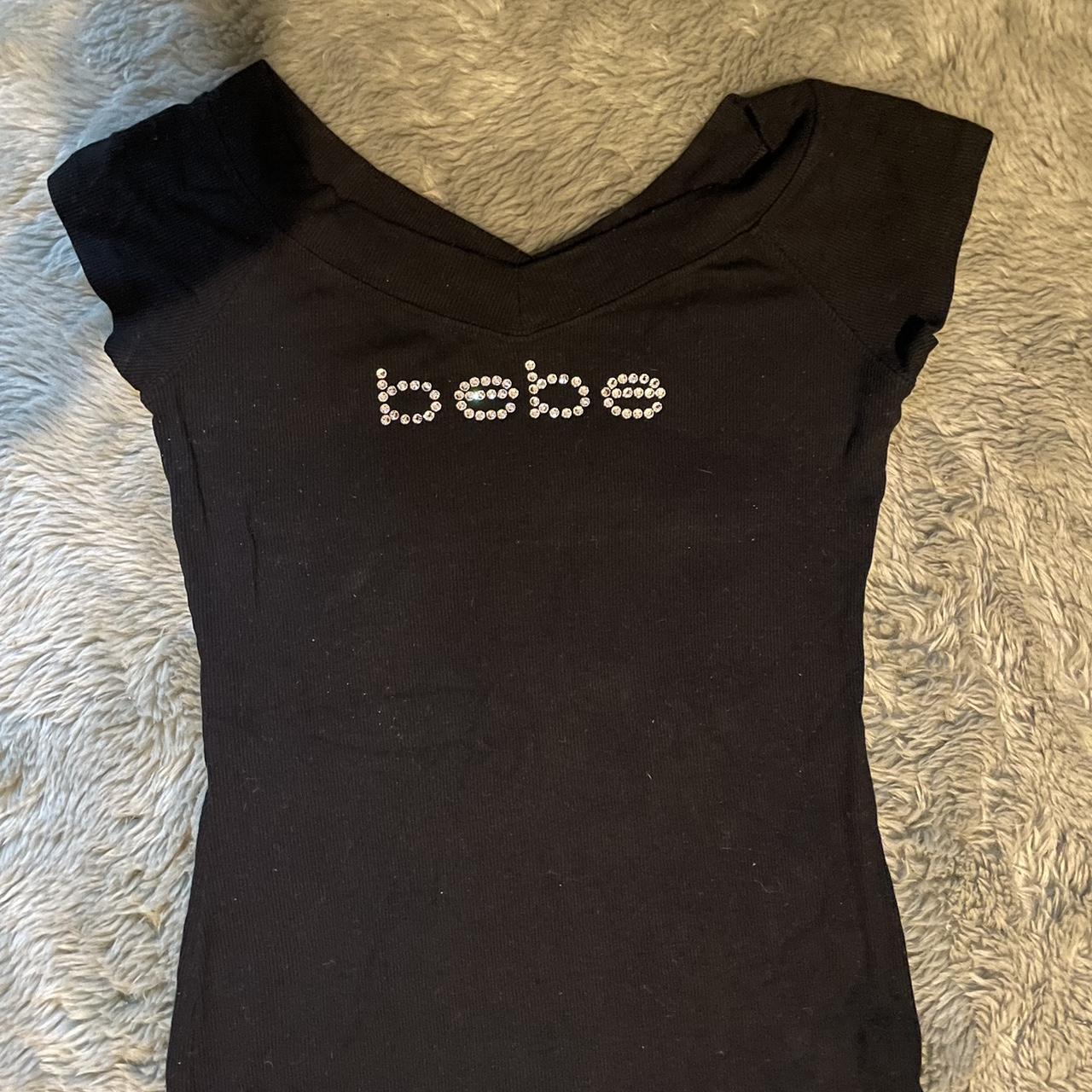 Y2K Bebe top. Super cute ribbed Bebe top with... - Depop