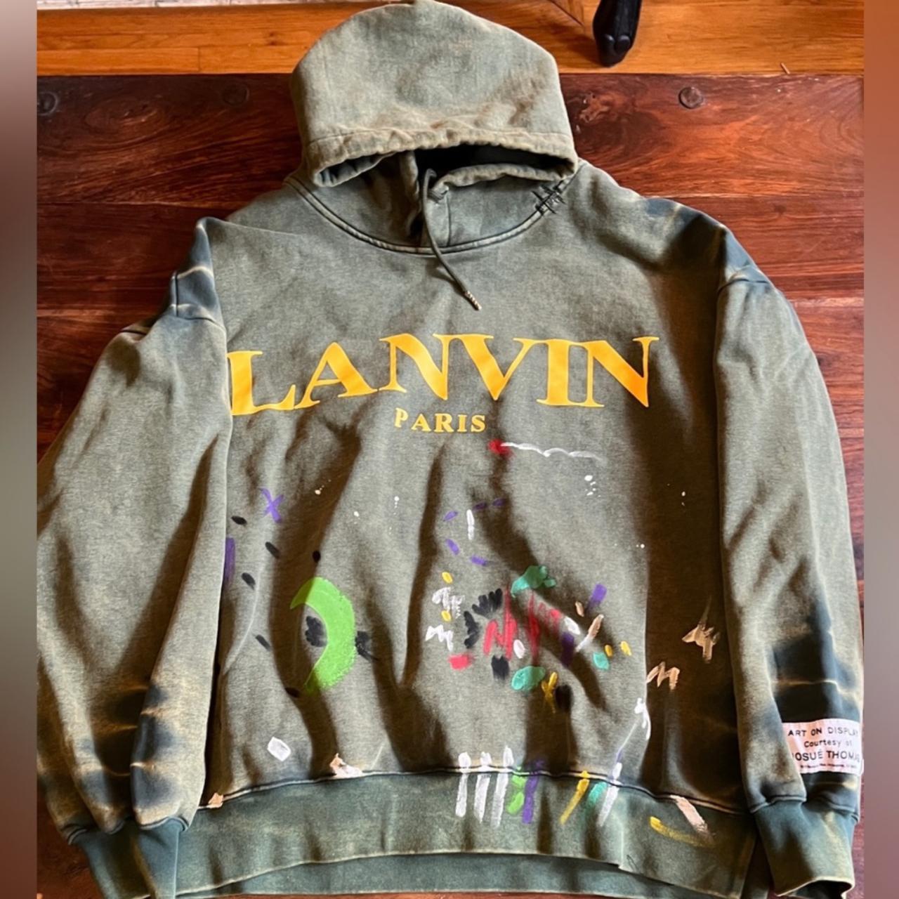 Lanvin Gallery Dept Mens Medium Green Graffiti Paint... - Depop