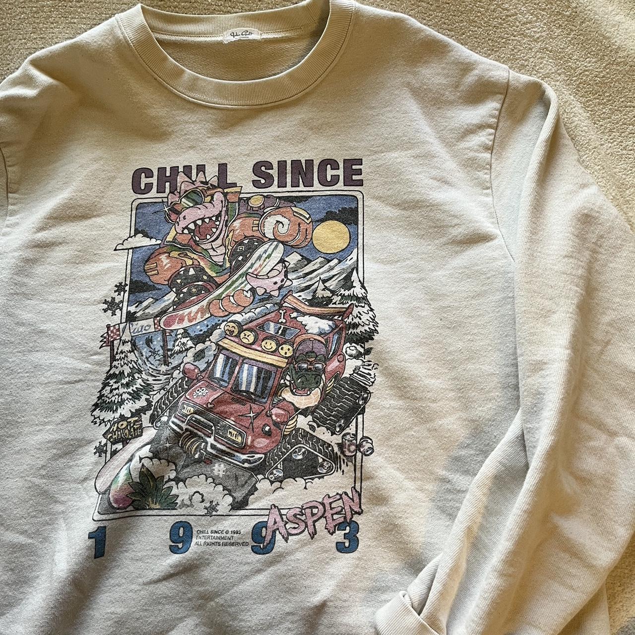 Brandy Melville "Chill Since 1993" crewneck, in... - Depop