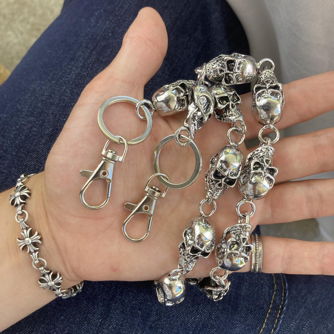 Heavy Metal Punk Goth Emo Skull Pile Wallet... - Depop