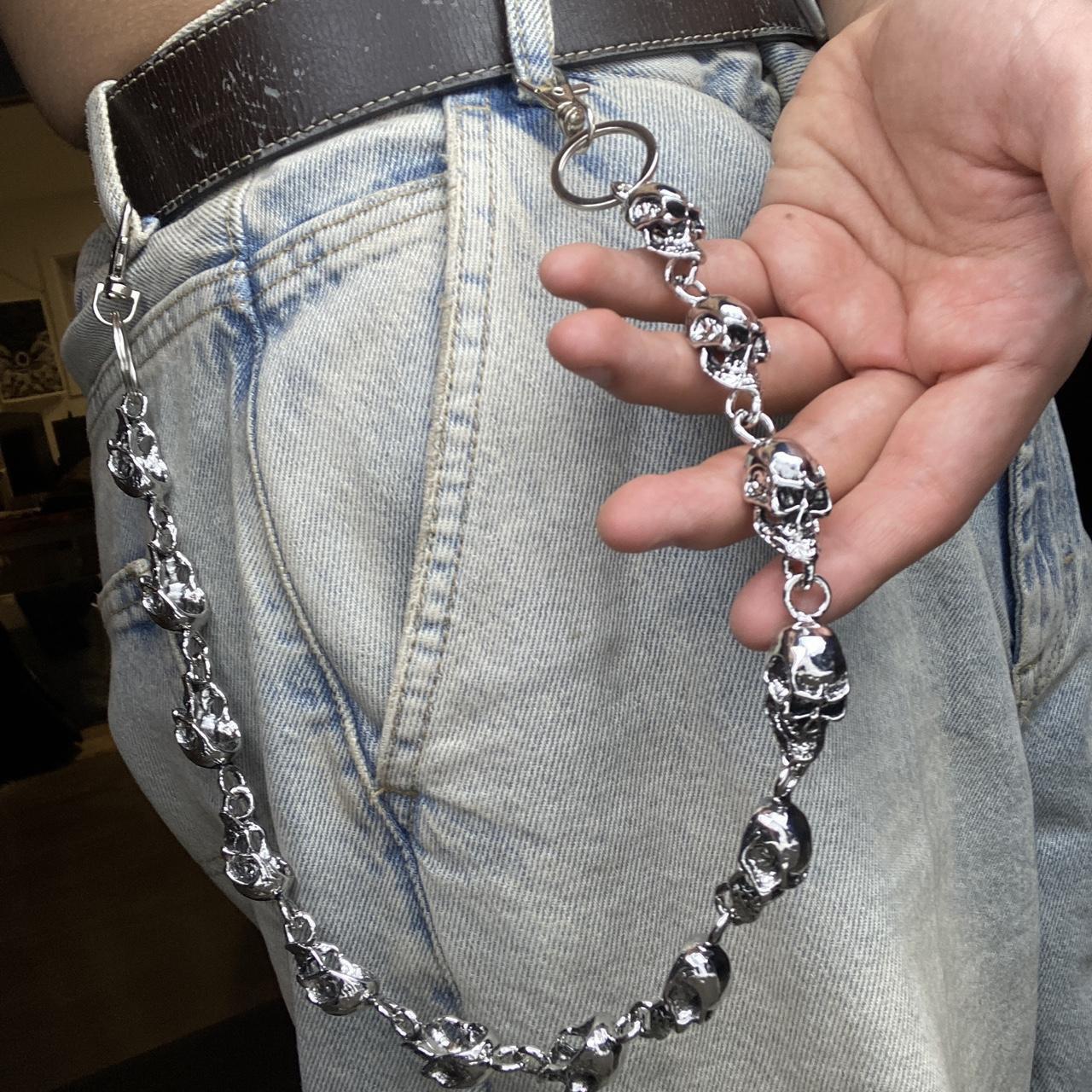 Heavy Metal Punk Goth Emo Skull Pile Wallet... - Depop