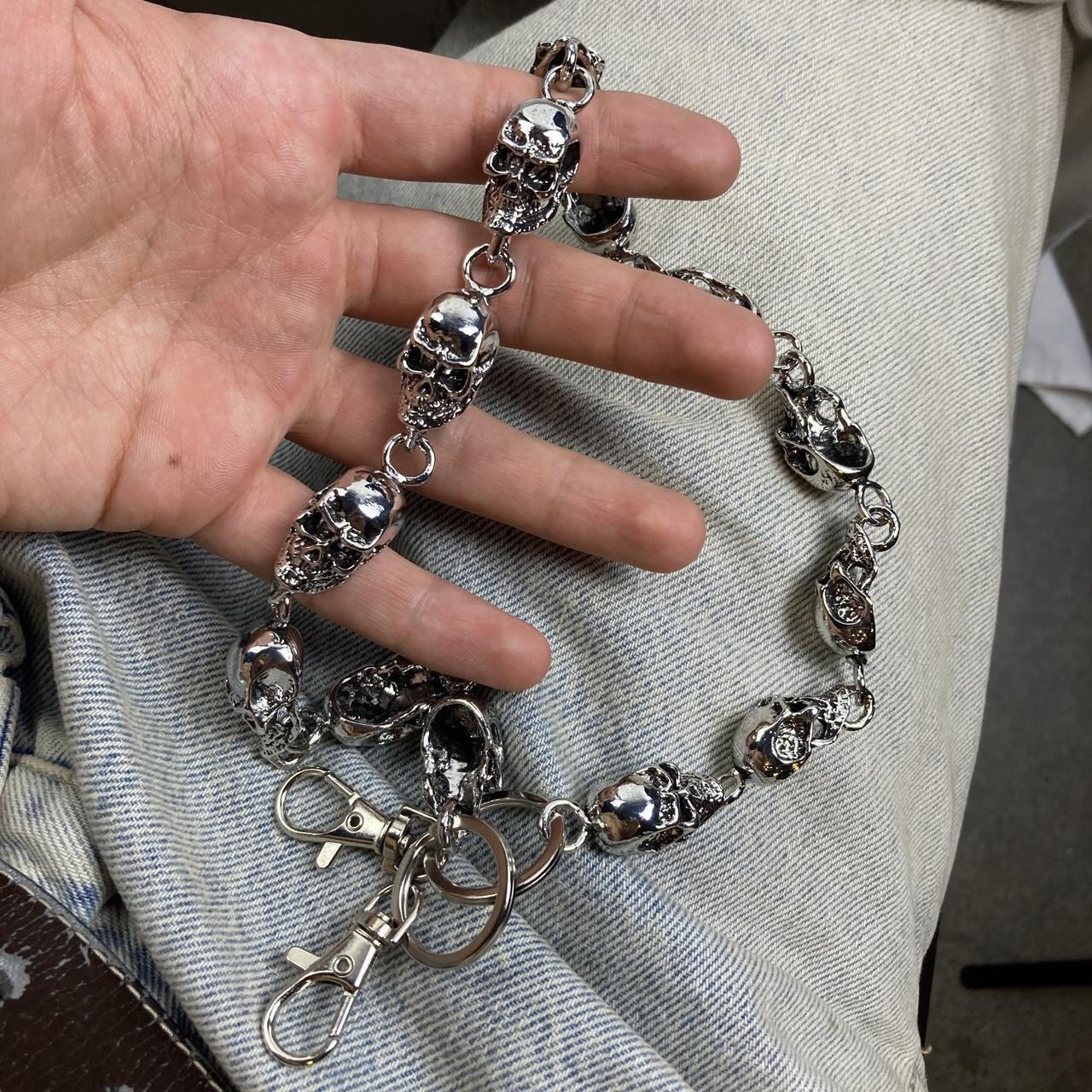 Heavy Metal Punk Goth Emo Skull Pile Wallet... - Depop