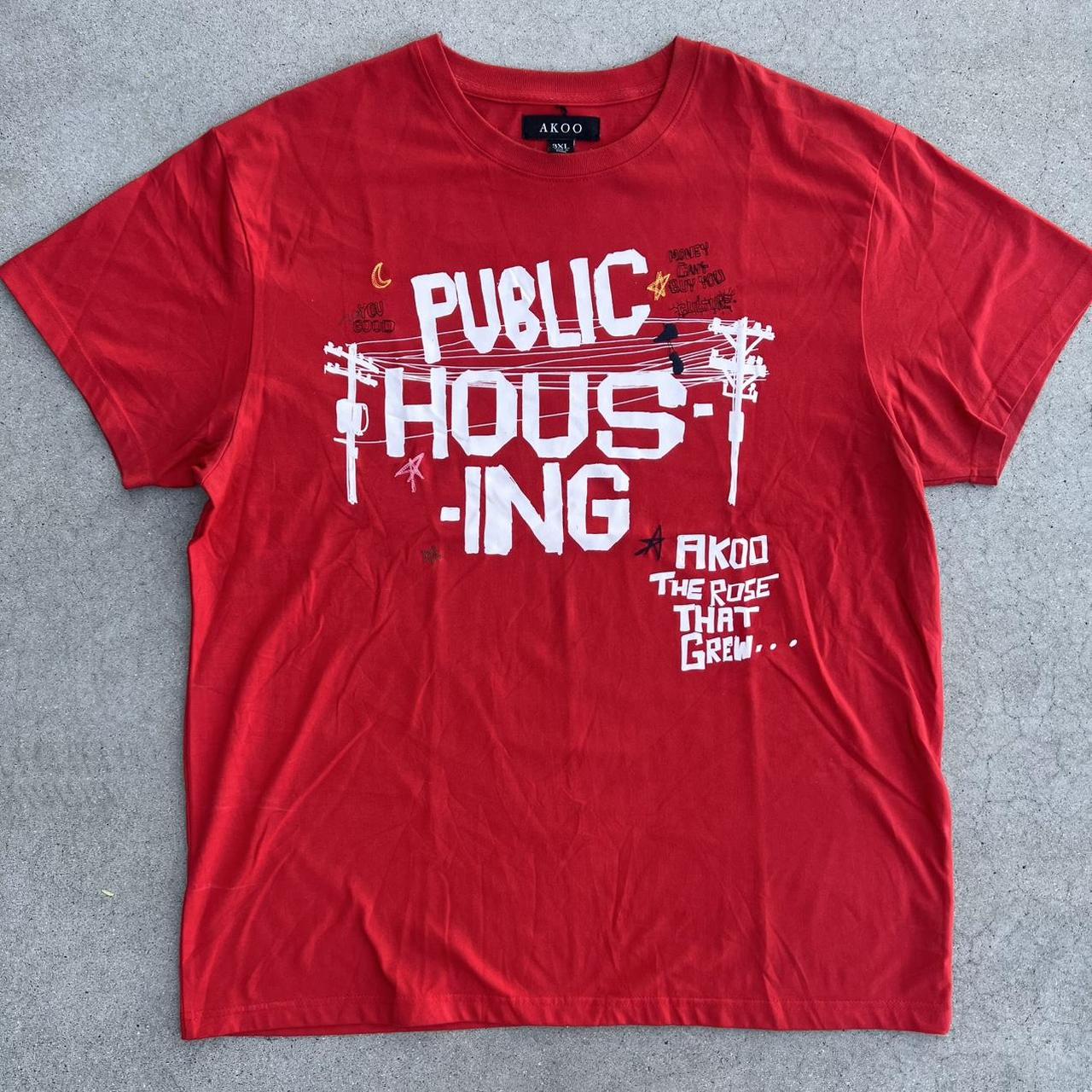 Y2K AKOO Public Housing Red Mens Shirt -Great... | Depop