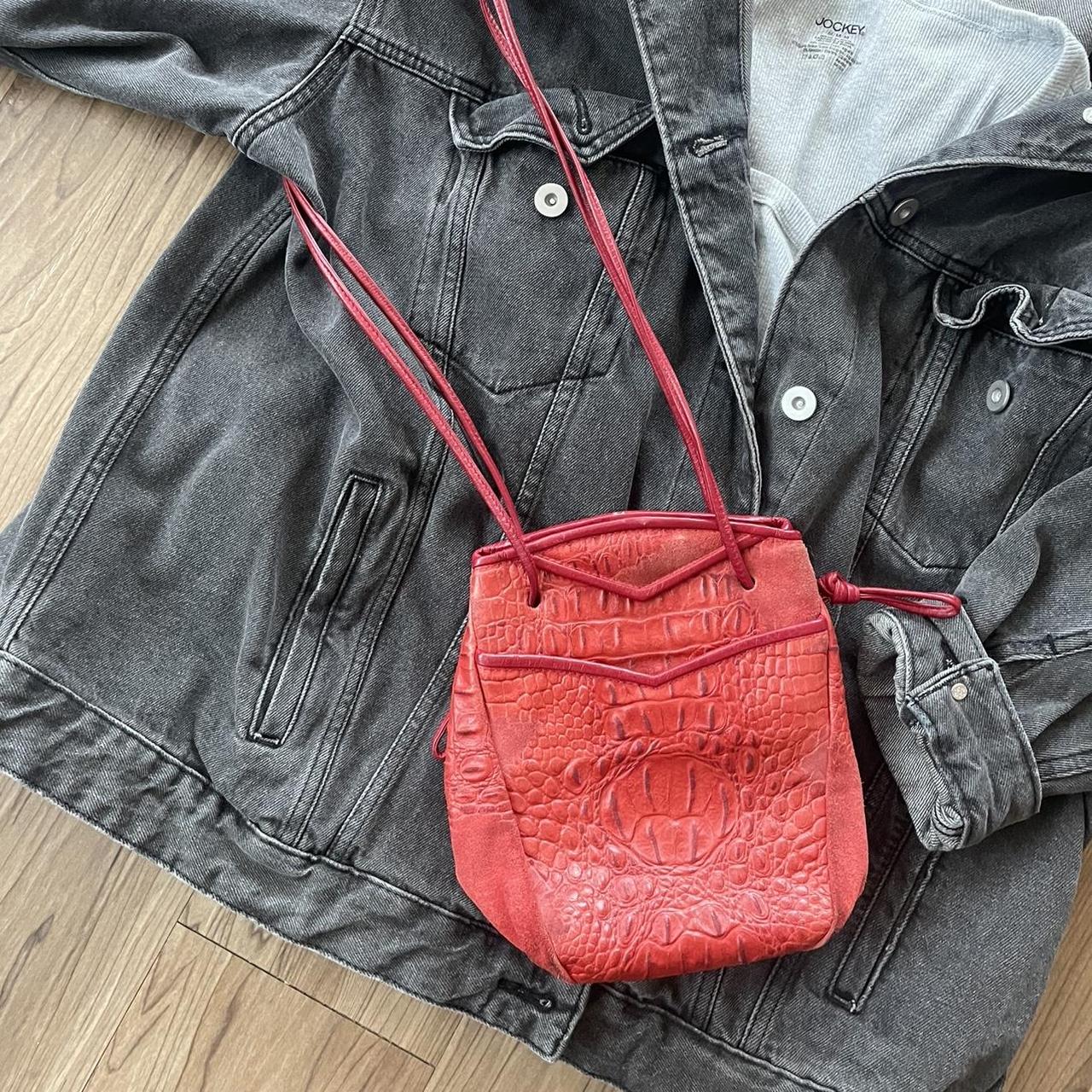 Red leather crossbody purse. Handmade in the USA by... - Depop