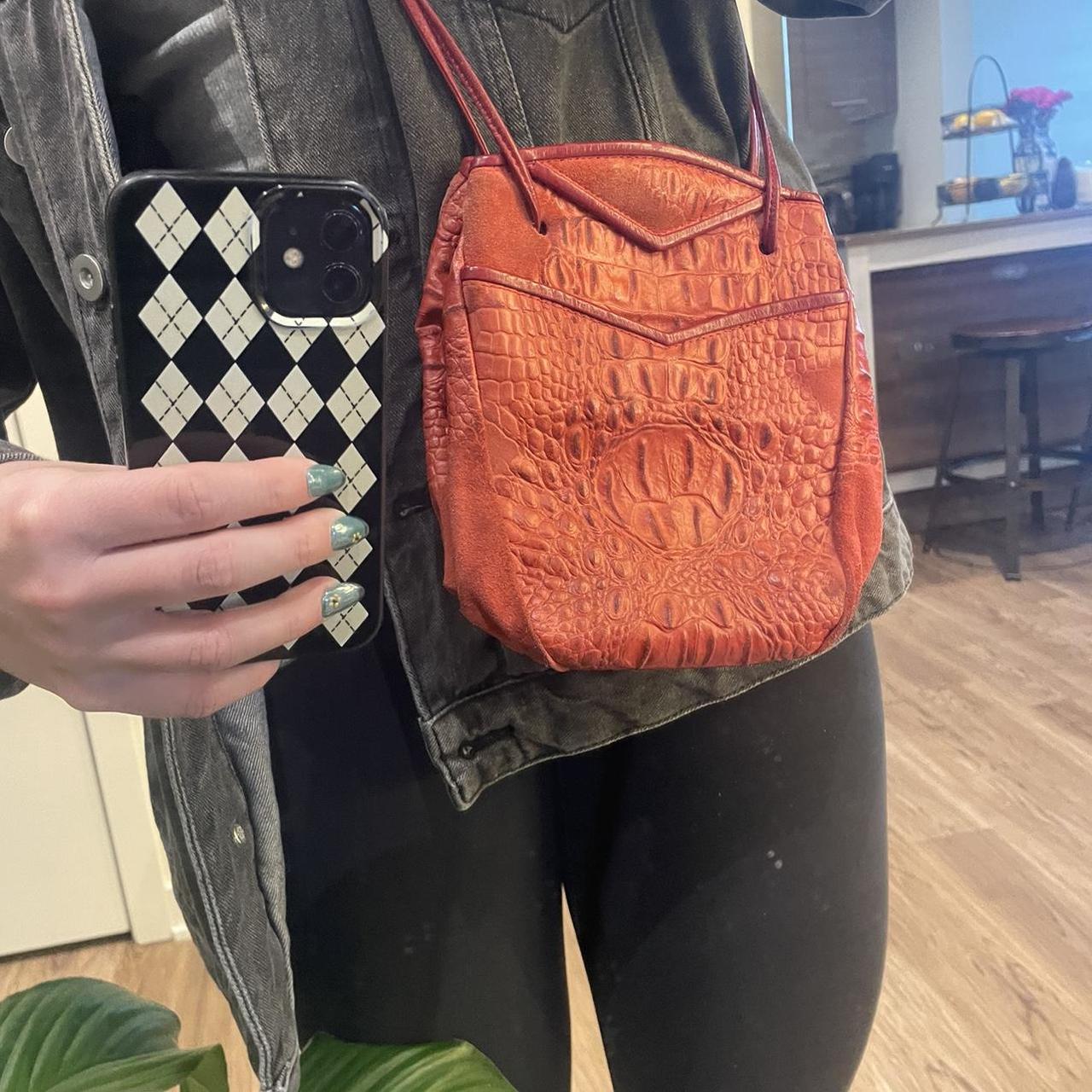 Red leather crossbody purse. Handmade in the USA by... - Depop