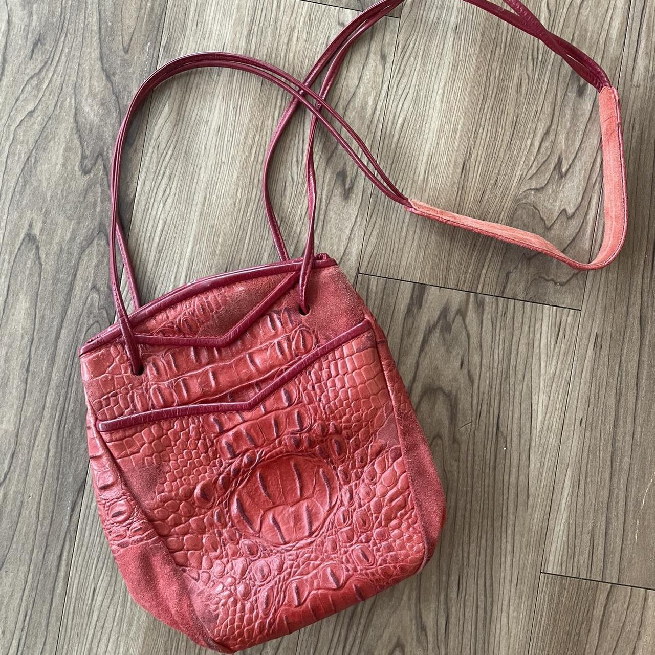 Red leather crossbody purse. Handmade in the USA by... - Depop