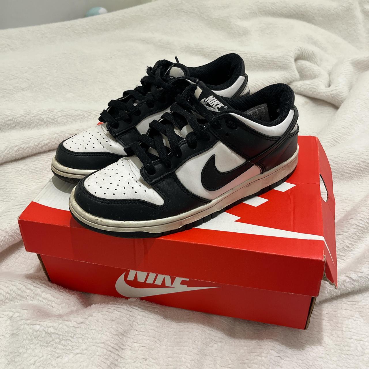 Nike Dunk Low Panda trainers in black and... | Depop