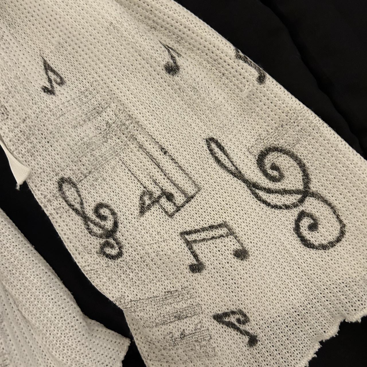 hand painted music note blouse size: m-L custom... - Depop