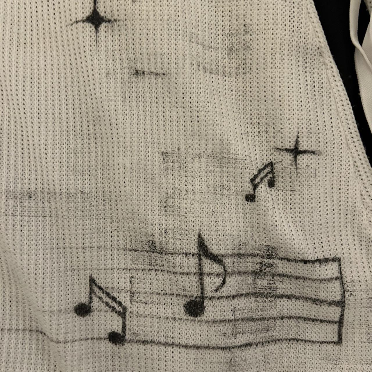 hand painted music note blouse size: m-L custom... - Depop