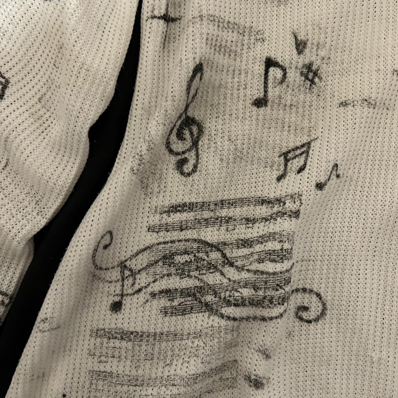 hand painted music note blouse size: m-L custom... - Depop