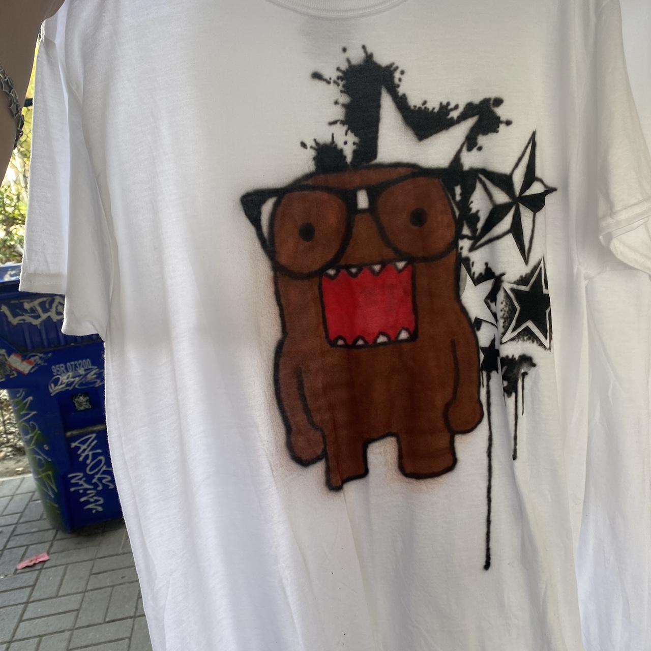 Domo nerd airbrushed y2k scene tee 🤓 Handmade by... - Depop