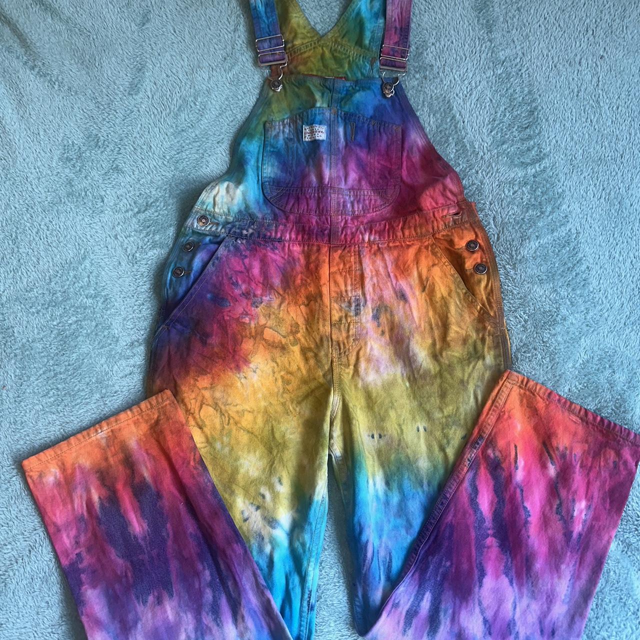 Union Bay Tie-die Overalls #trippy #colours #overalls - Depop