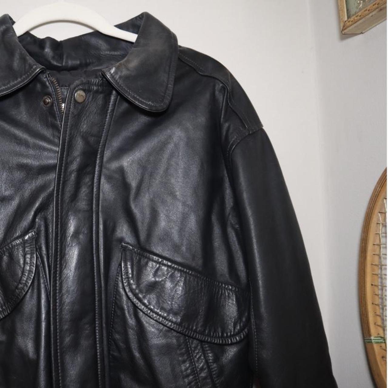 Vintage Leather Jacket - 80’s Genuine Leather Fitted... - Depop