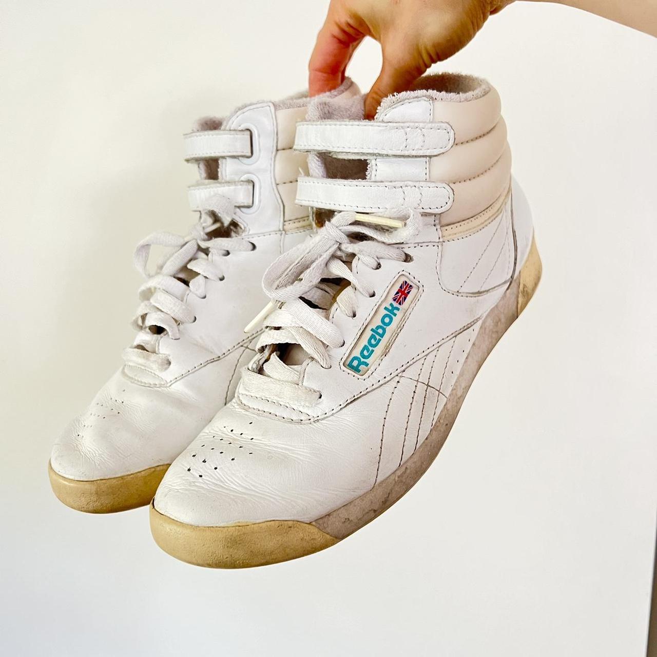 Reebok High Top Sneakers Size 7 Well worn, pre... - Depop