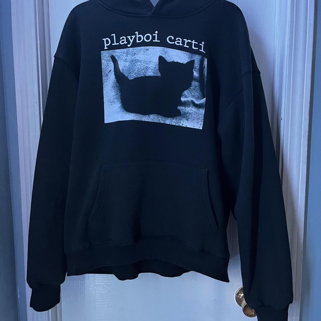 playboi carti black cat hoodie - Depop